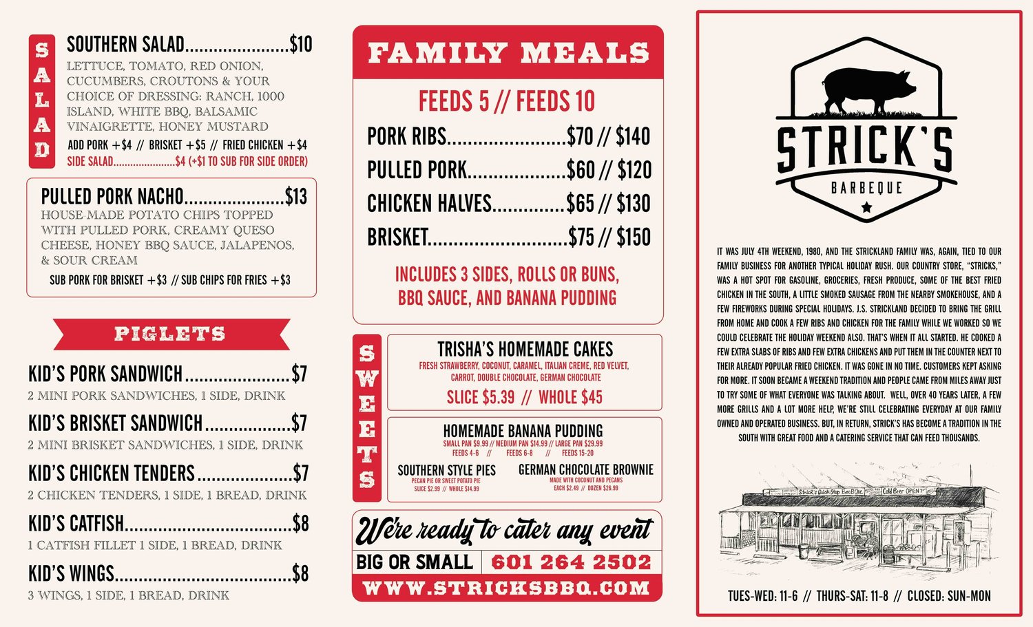 Menu — STRICK'S BBQ & CATERING