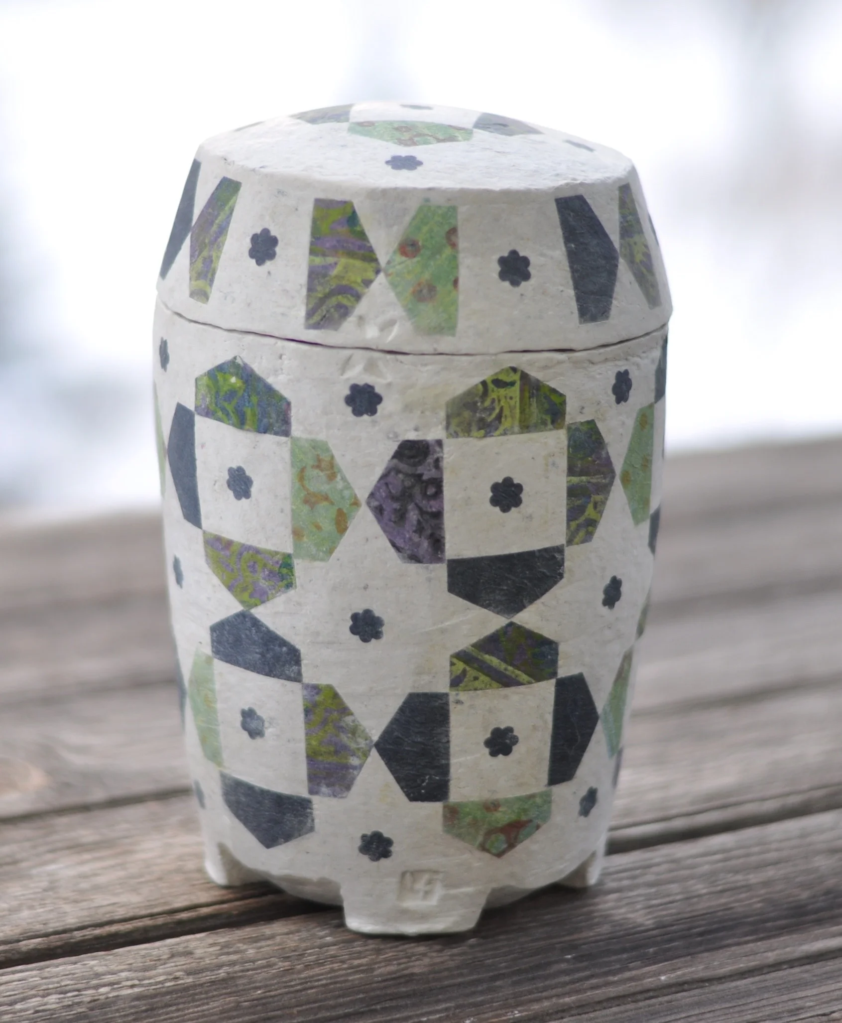 Blue Floral Urn, Locking Lid, Keepsake Size — Lucia Urns