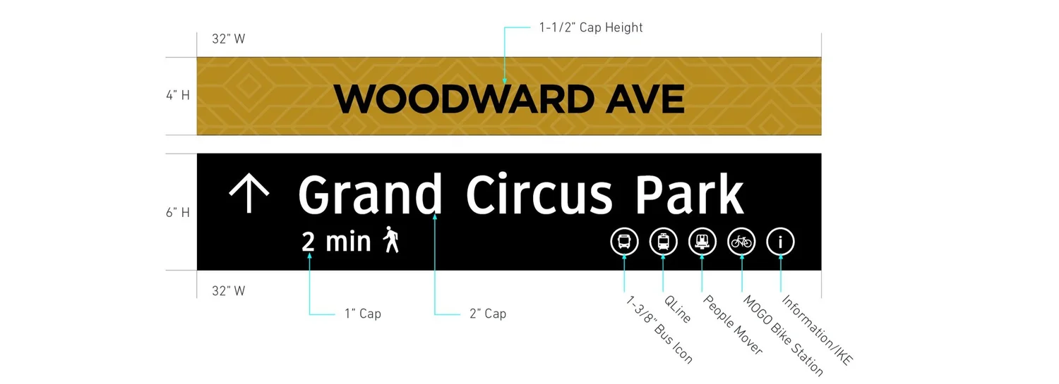 Detroit Downtown Pedestrian Wayfinding System — MKSK | Planning, Urban ...