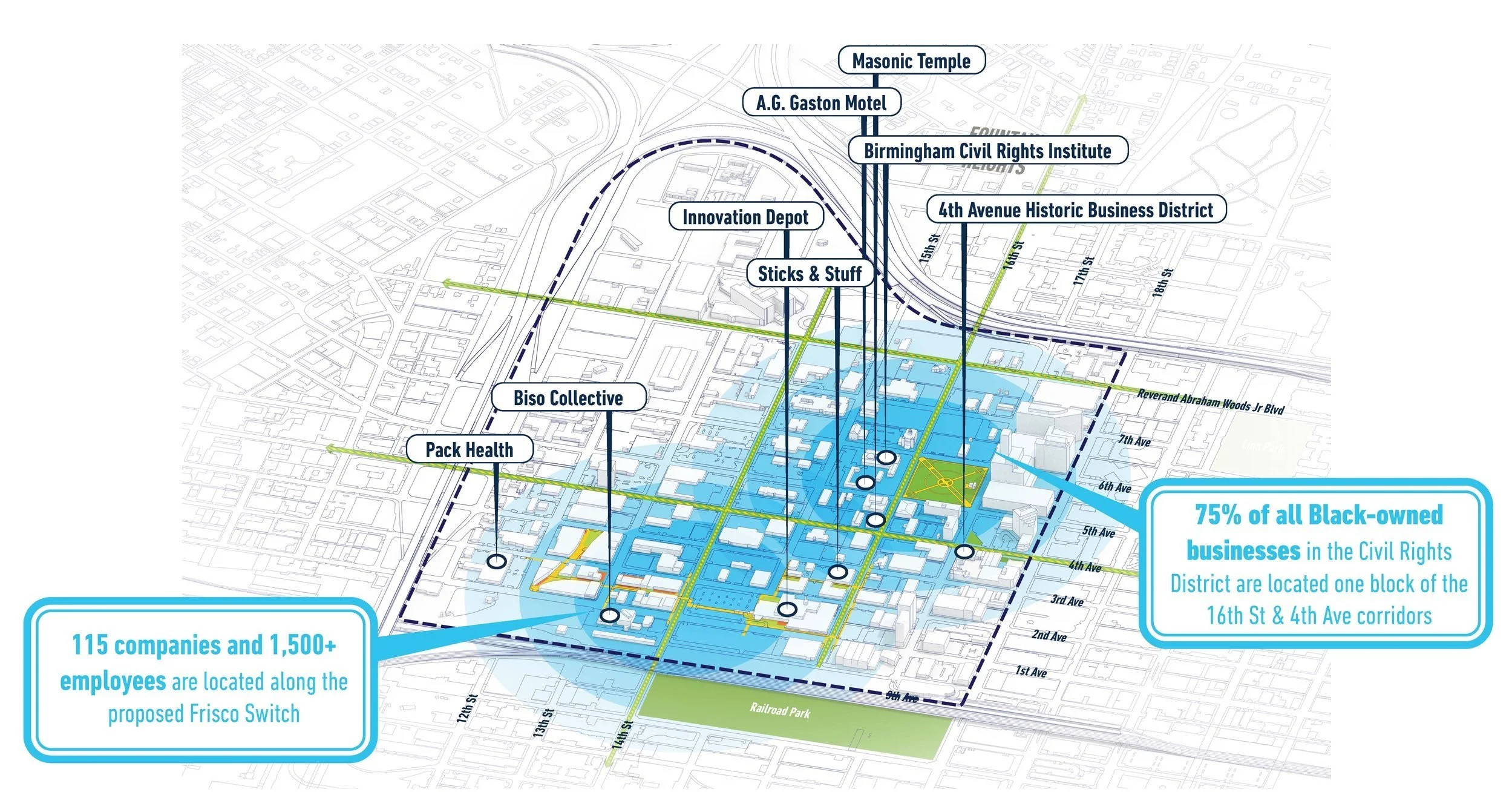 Birmingham NW Downtown Master Plan — MKSK | Planning, Urban Design, & Landscape Architecture
