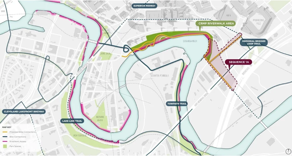 Cleveland Cuyahoga Riverfront Phase 1 — MKSK | Planning, Urban Design ...