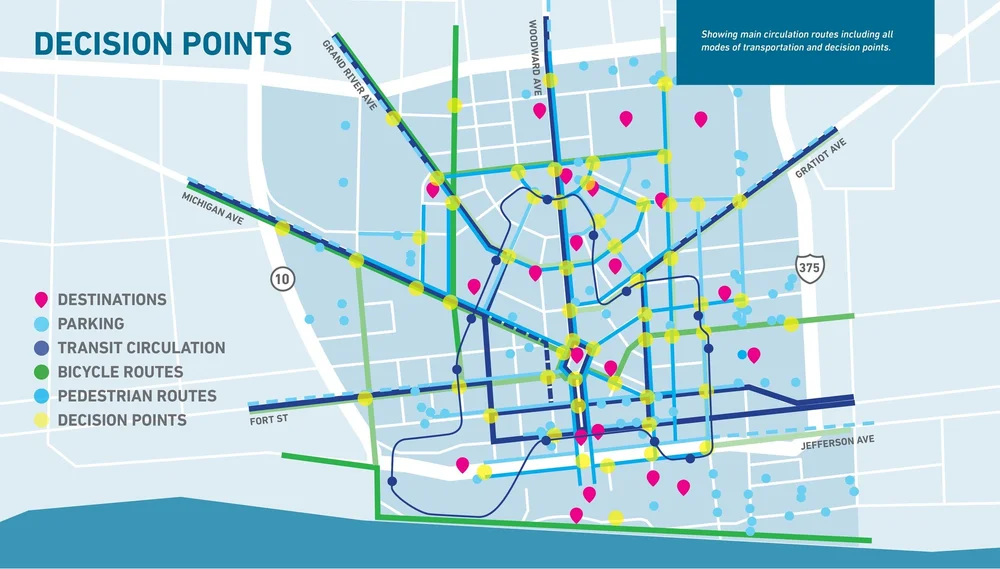 Detroit Downtown Pedestrian Wayfinding System — MKSK | Planning, Urban ...