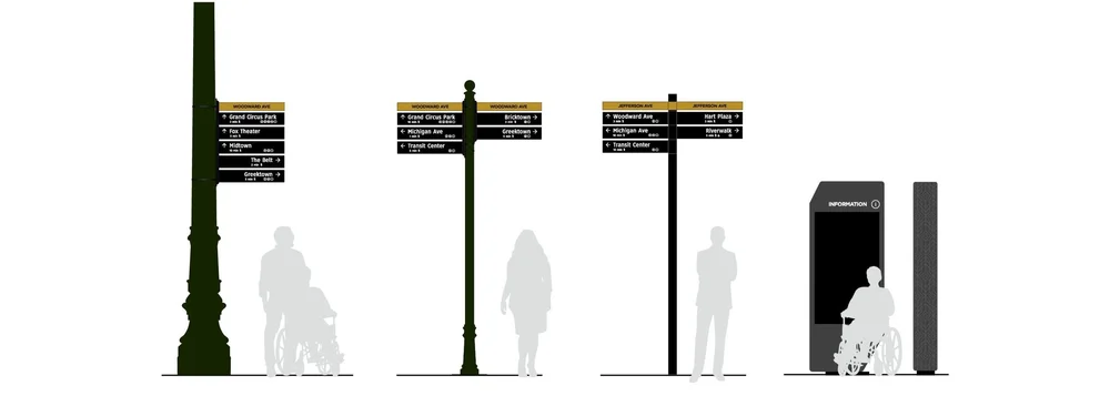 Detroit Downtown Pedestrian Wayfinding System — MKSK | Planning, Urban ...