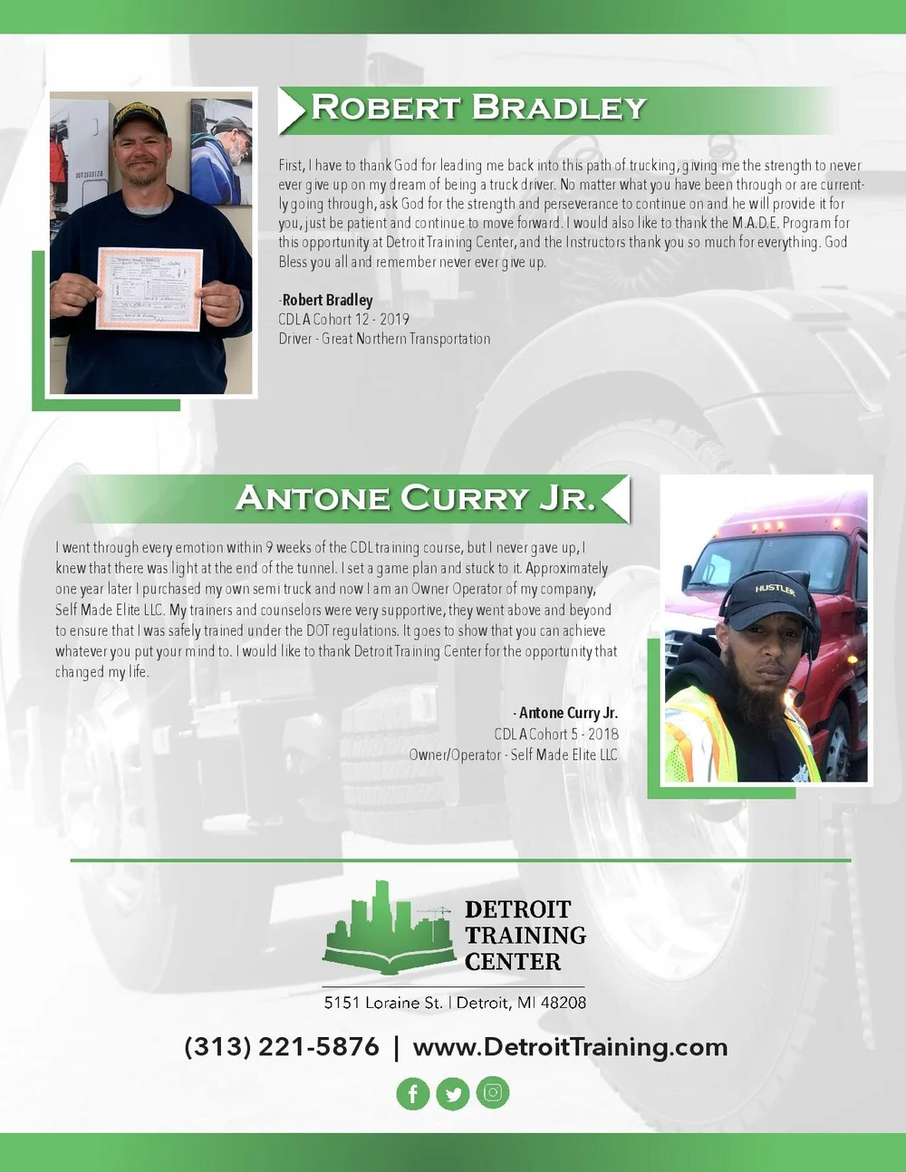 CDL A - Commercial Driver's License Program — Detroit Training Center