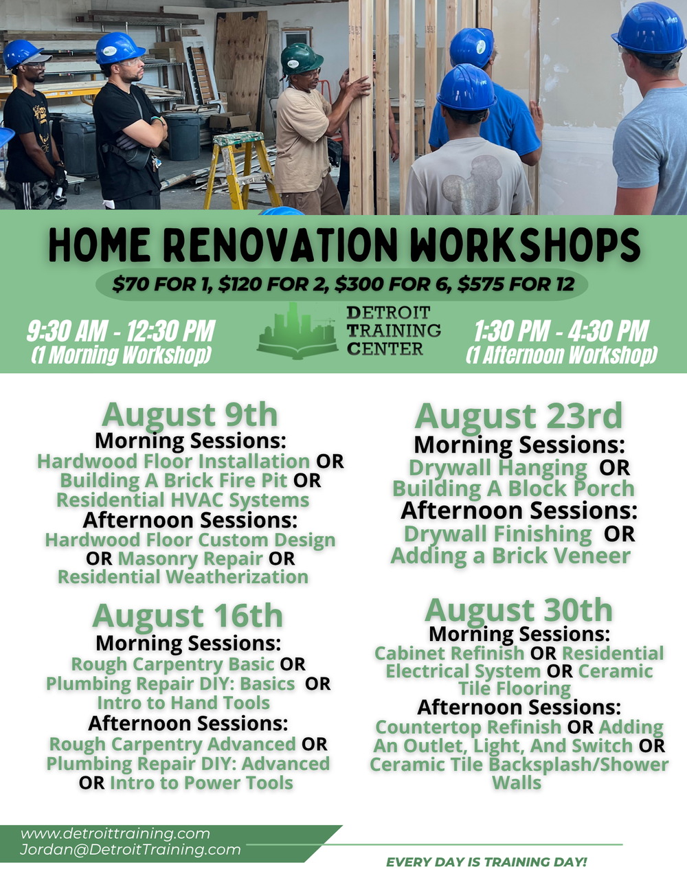 Home Renovation Workshops Workshops — Detroit Training Center