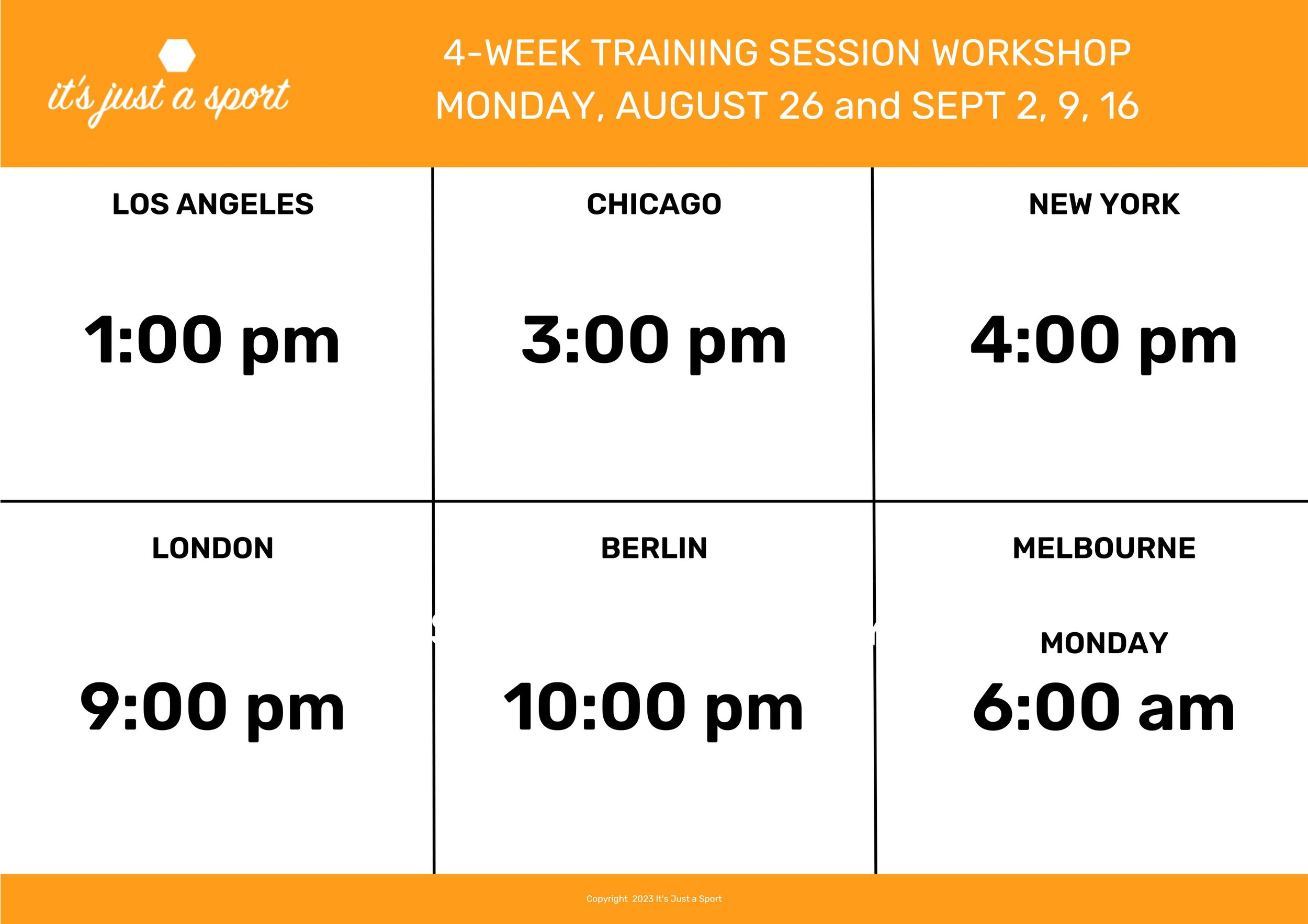 Training Session Group Workshop — It's Just a Sport