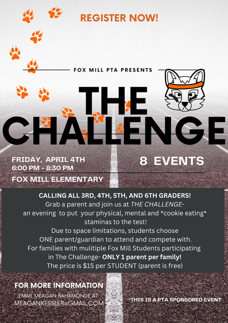 Registration is OPEN for The Challenge: Grades 3 through 6! — Fox Mill PTA
