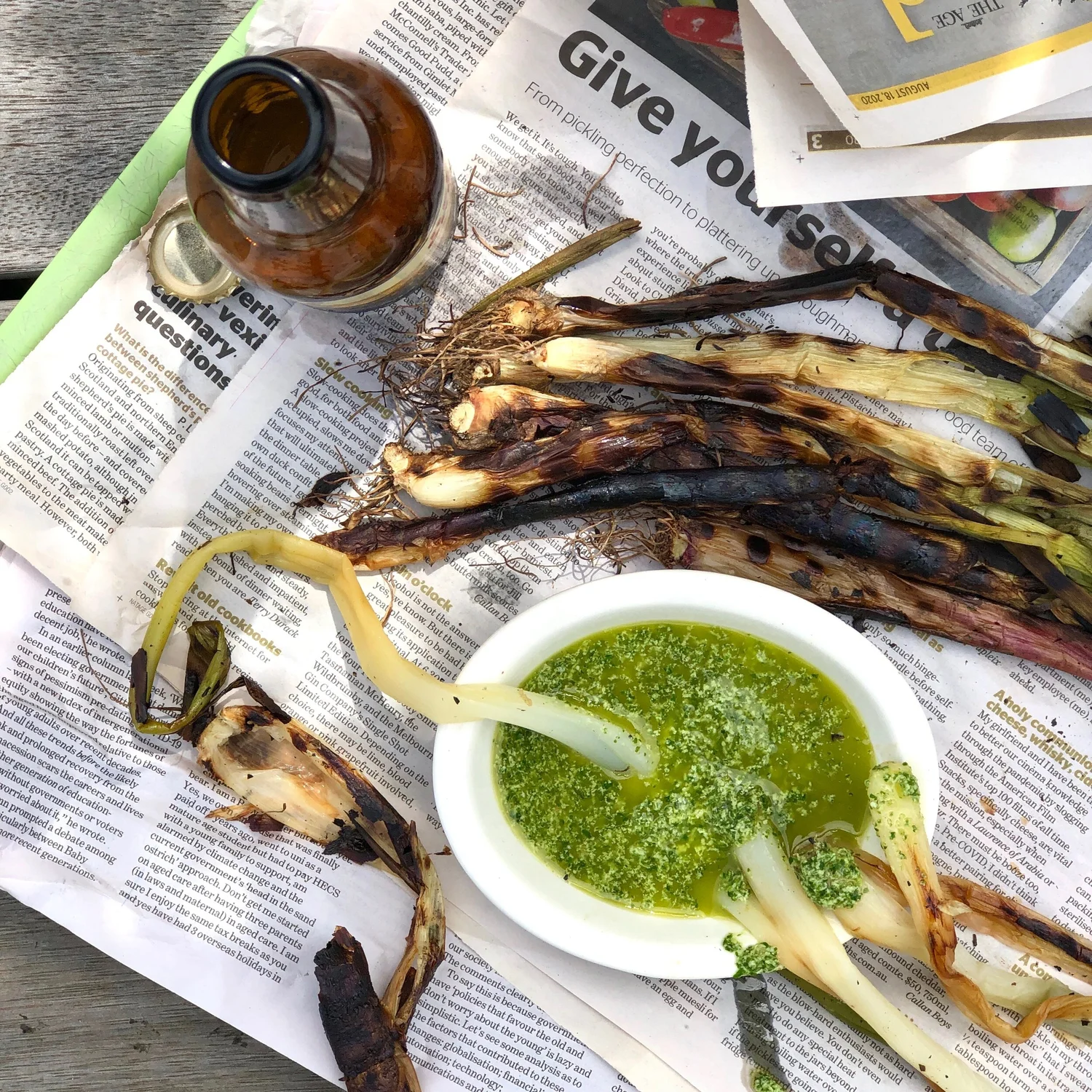 CHAR GRILLED CALCOTS WITH CREAMY HERB SAUCE — Torello Farm