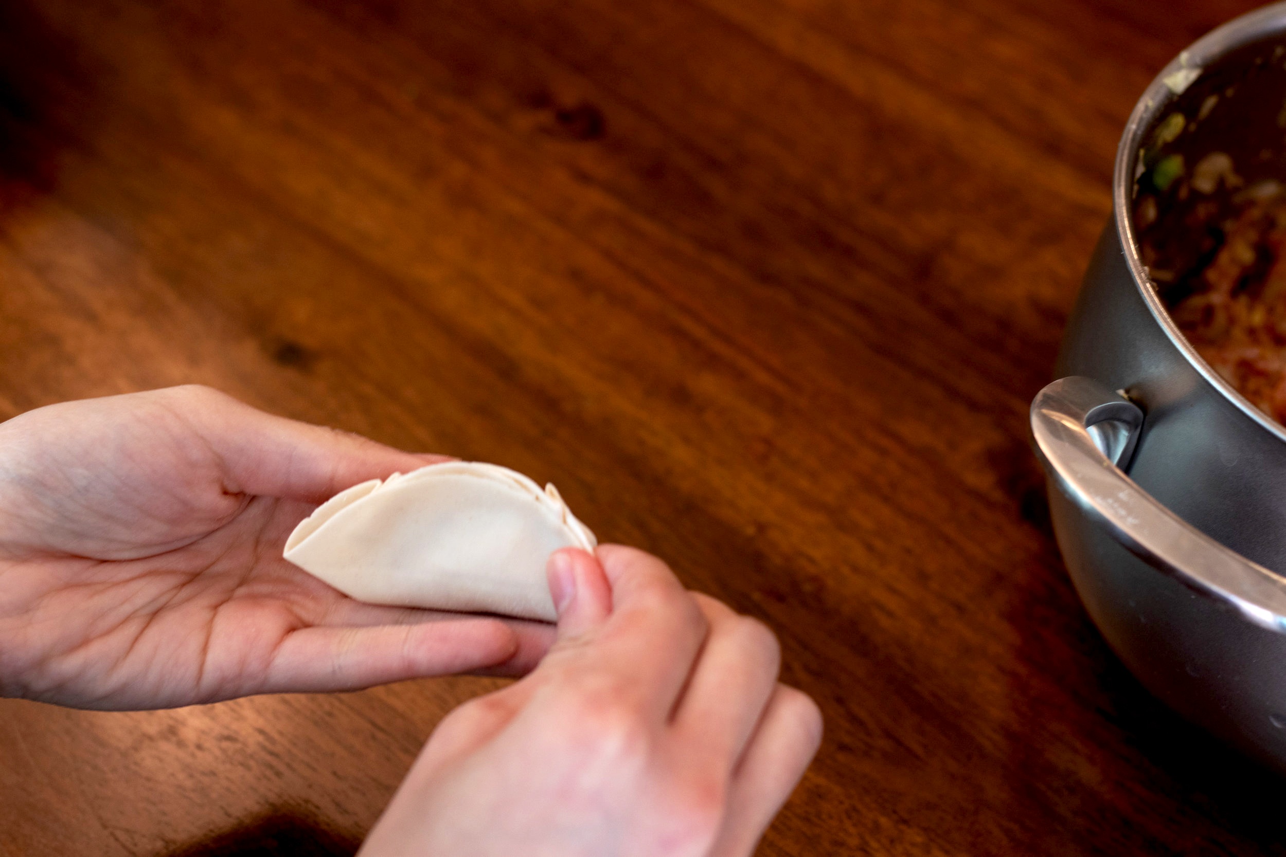 Gyoza 2 ways: pork & cabbage, chicken & mushrooms — Cinder Block