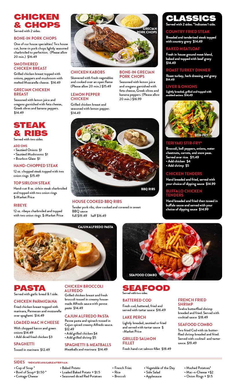 Lunch & Dinner Menu — Round the Clock Restaurant