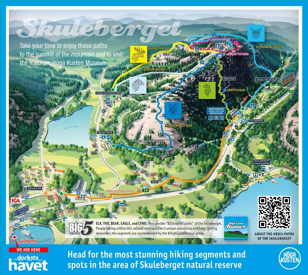 Get the route and map of the best hike at Skuleberget Mount in Docksta