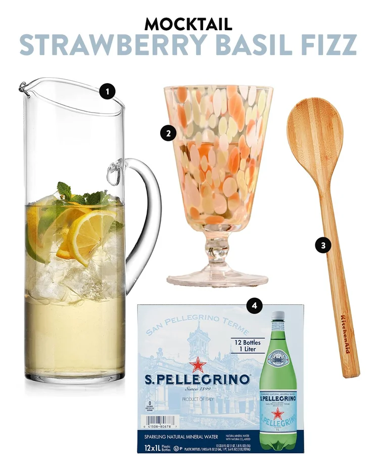 Strawberry Basil Fizz Mocktail — Caralyn Mirand Koch