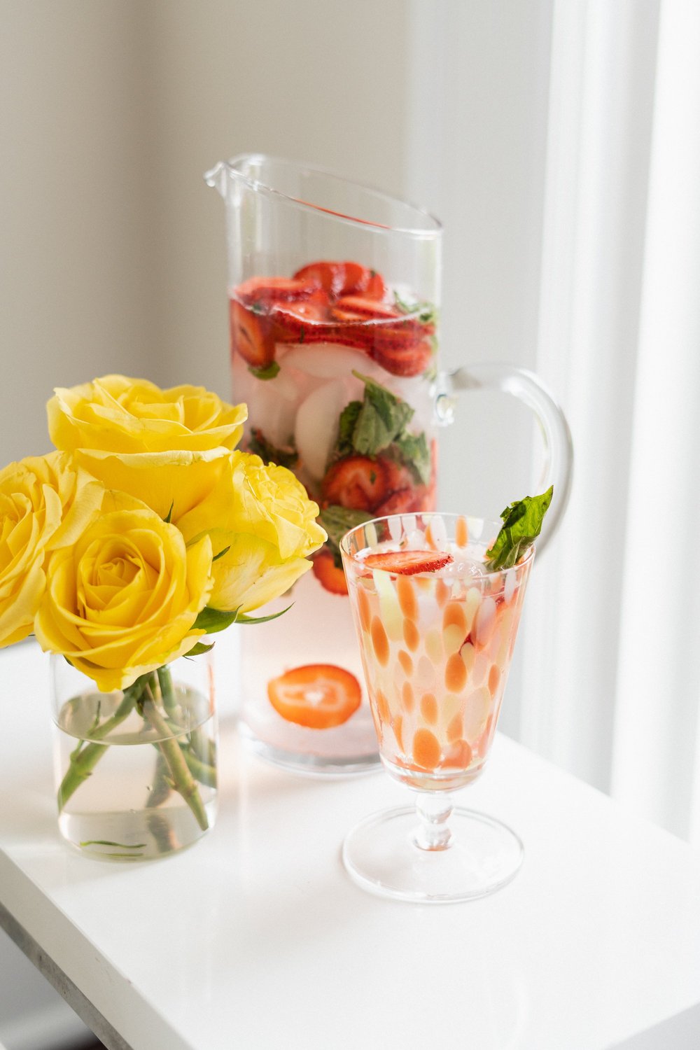 Strawberry Basil Fizz Mocktail — Caralyn Mirand Koch