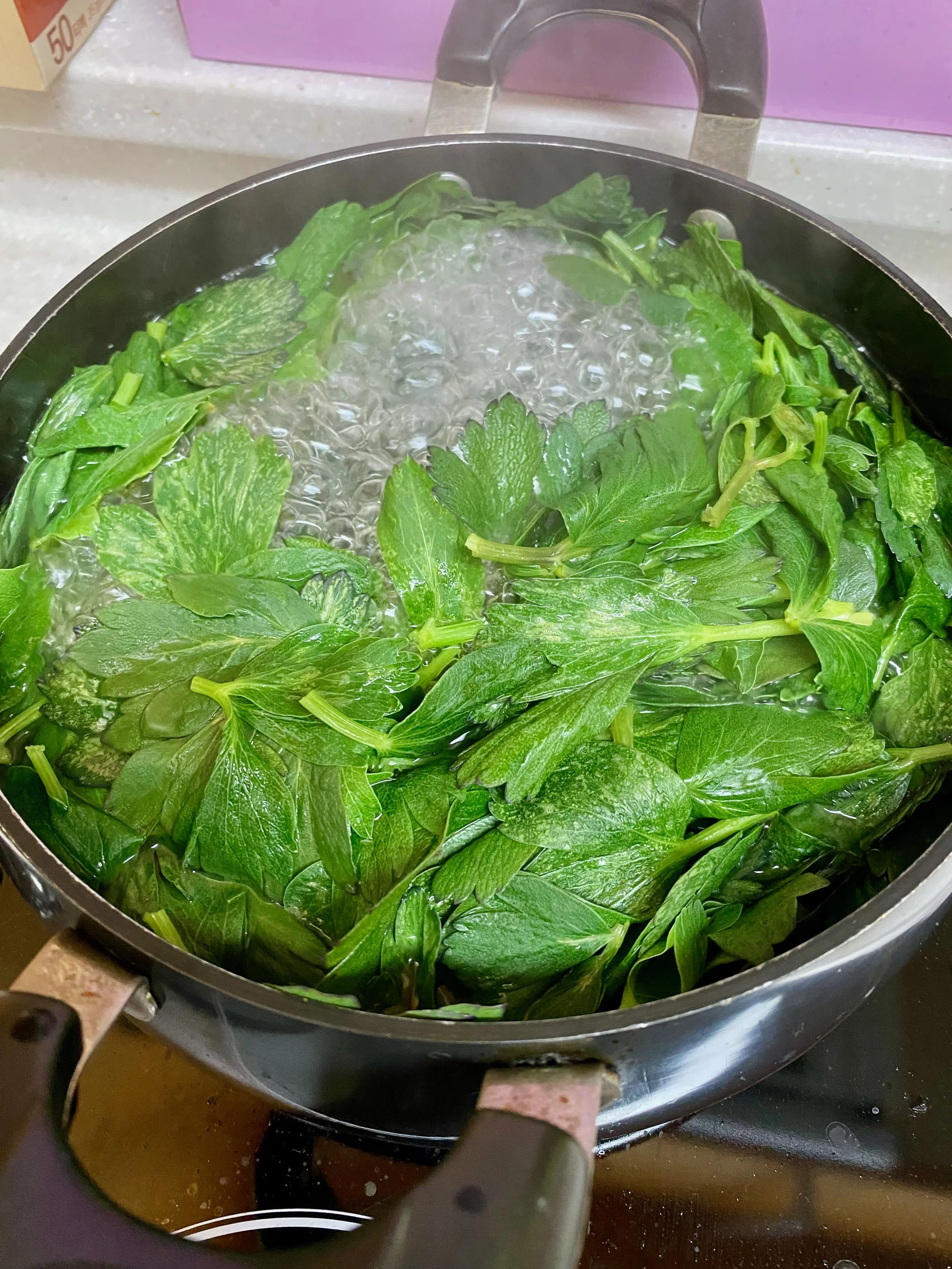 Julie’s Recipe: Korean 방풍나물 무침 Spring Greens Side Dish — Travel Is Zen