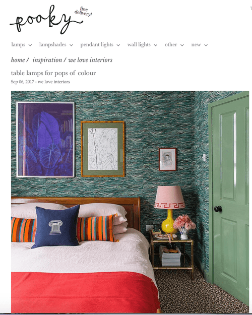 Featured on Pooky - table lamps for pops of colour — Anna Cox Home