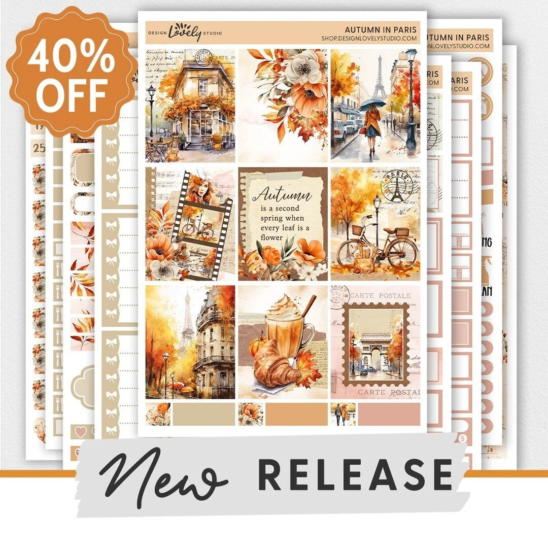 Free printable fall planner stickers — Design Lovely Studio