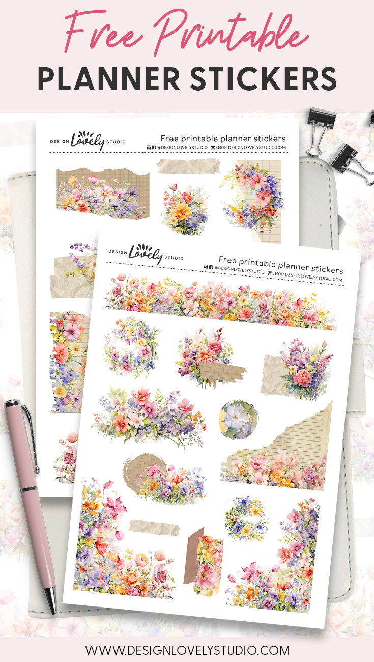 Printable Floral Journaling Stickers — Design Lovely Studio