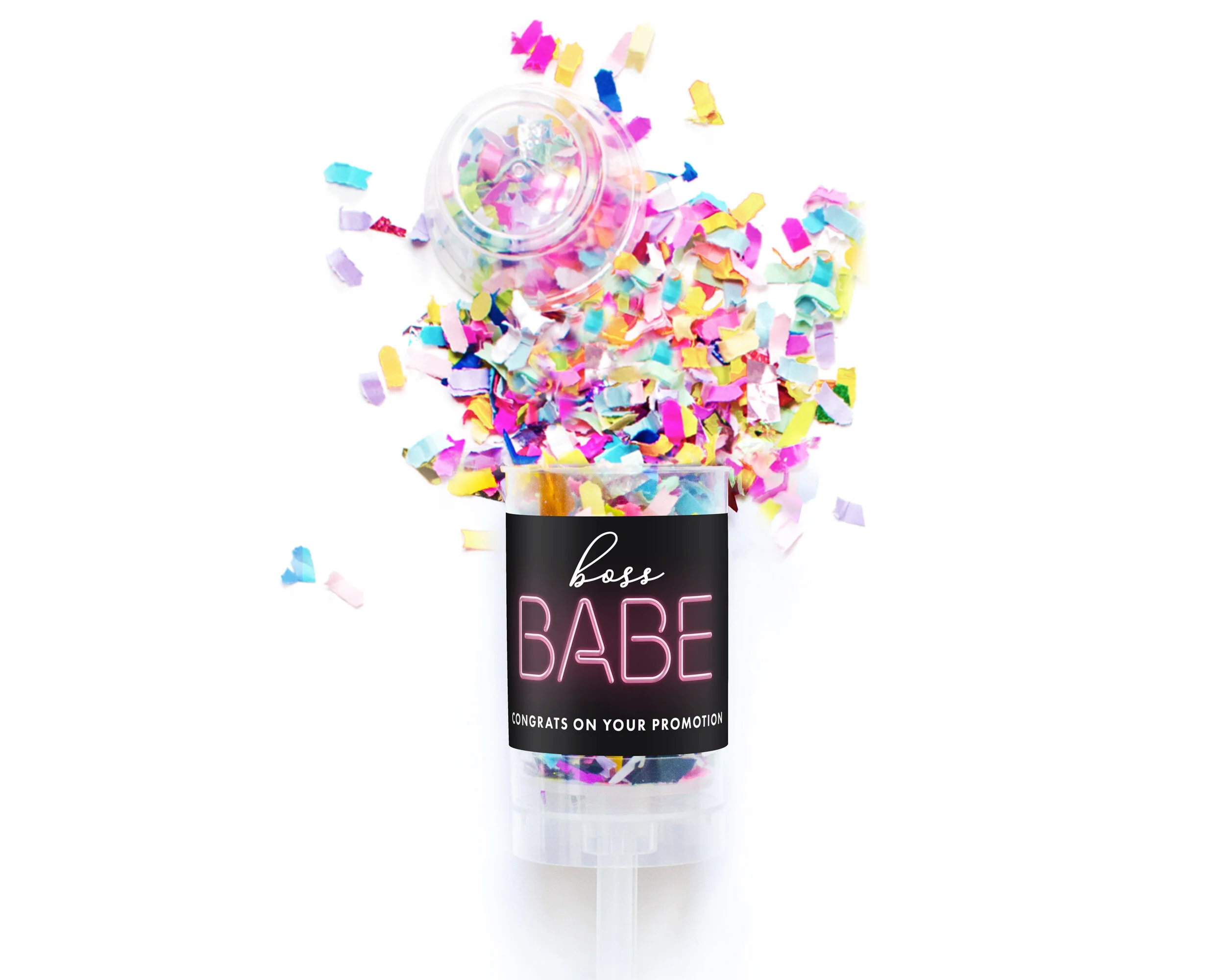 Boss Babe Confetti Poppers — White Confetti Box