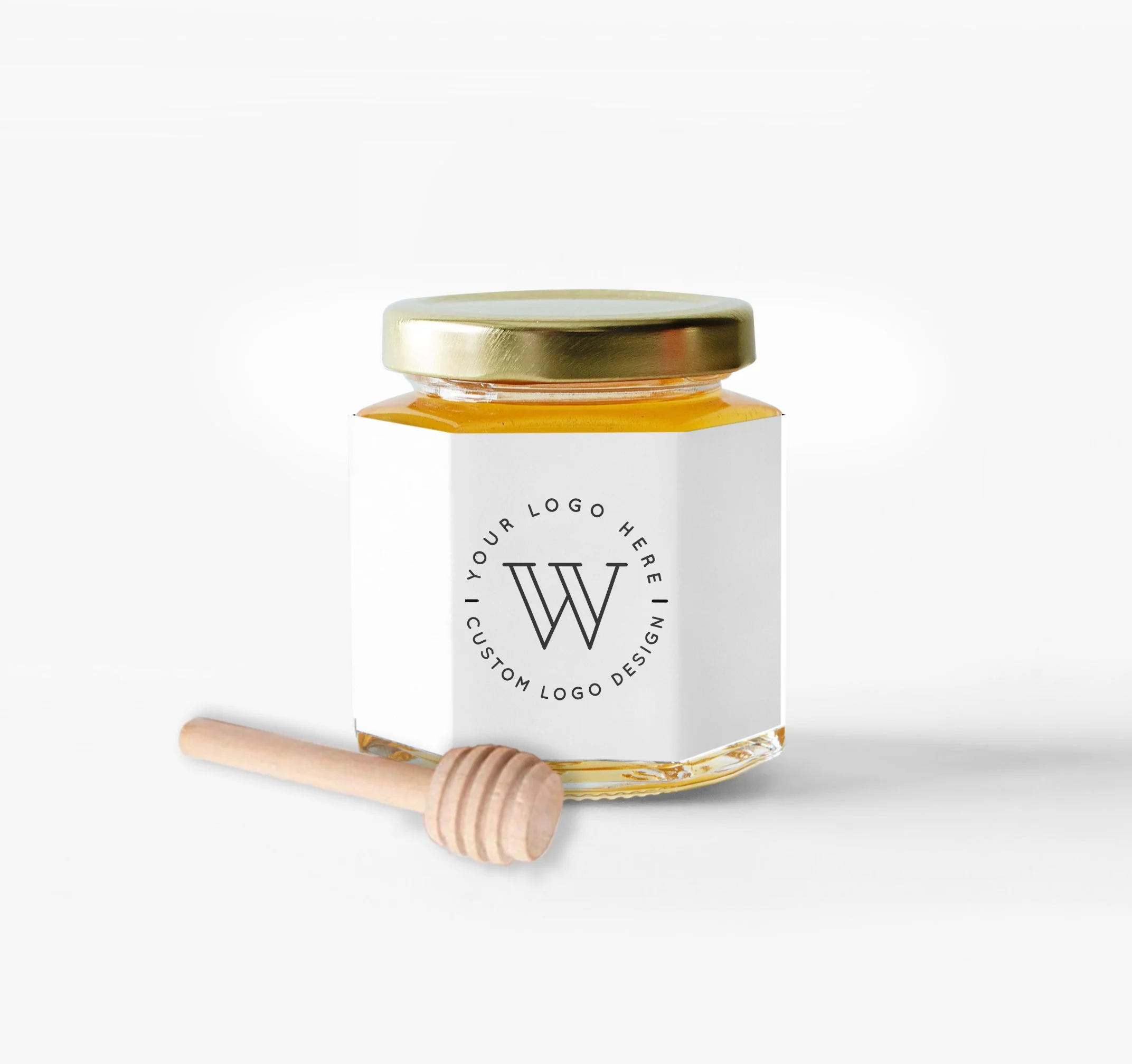CUSTOM LOGO HONEY JARS — White Confetti Box