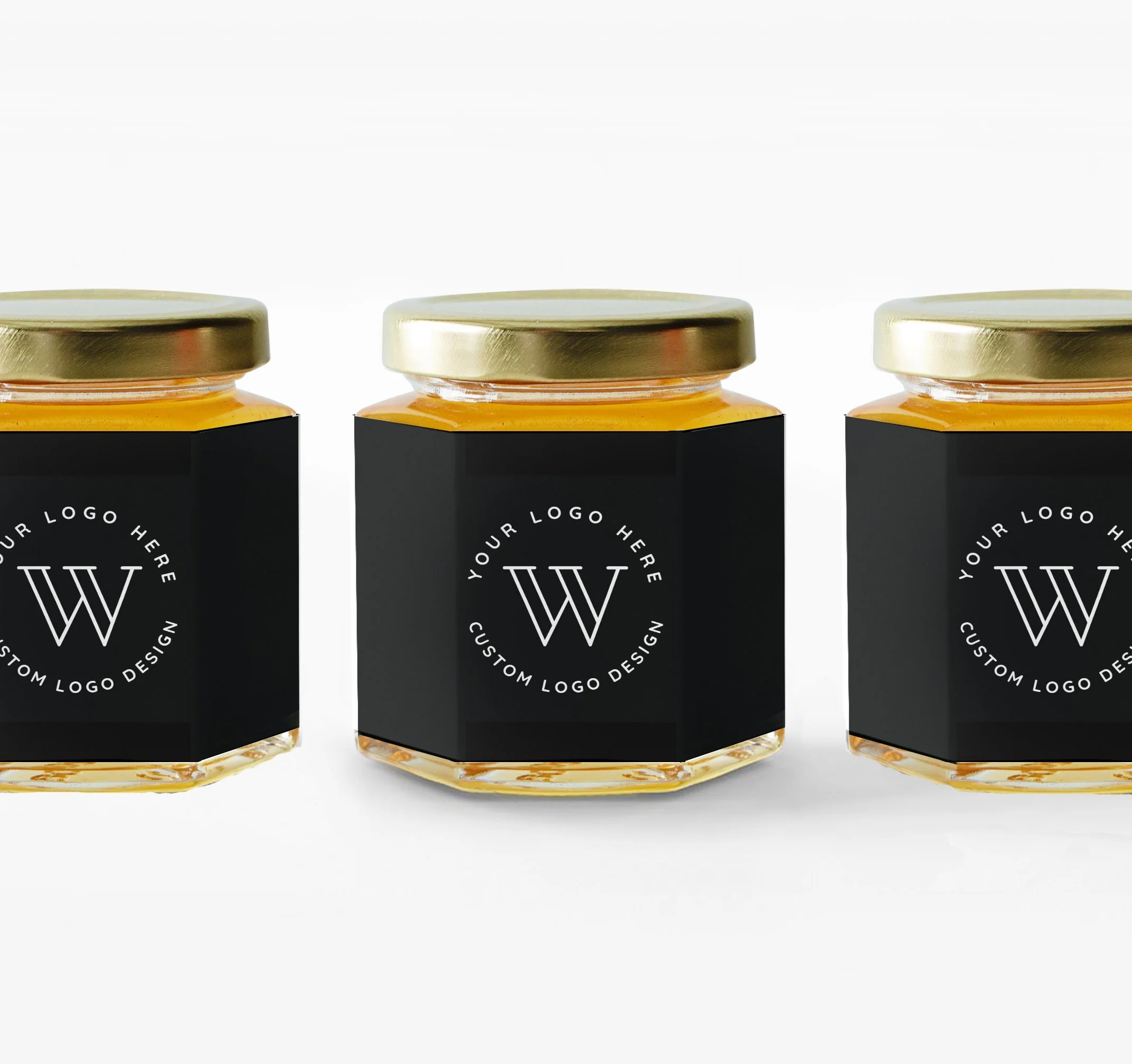 CUSTOM LOGO HONEY JARS — White Confetti Box
