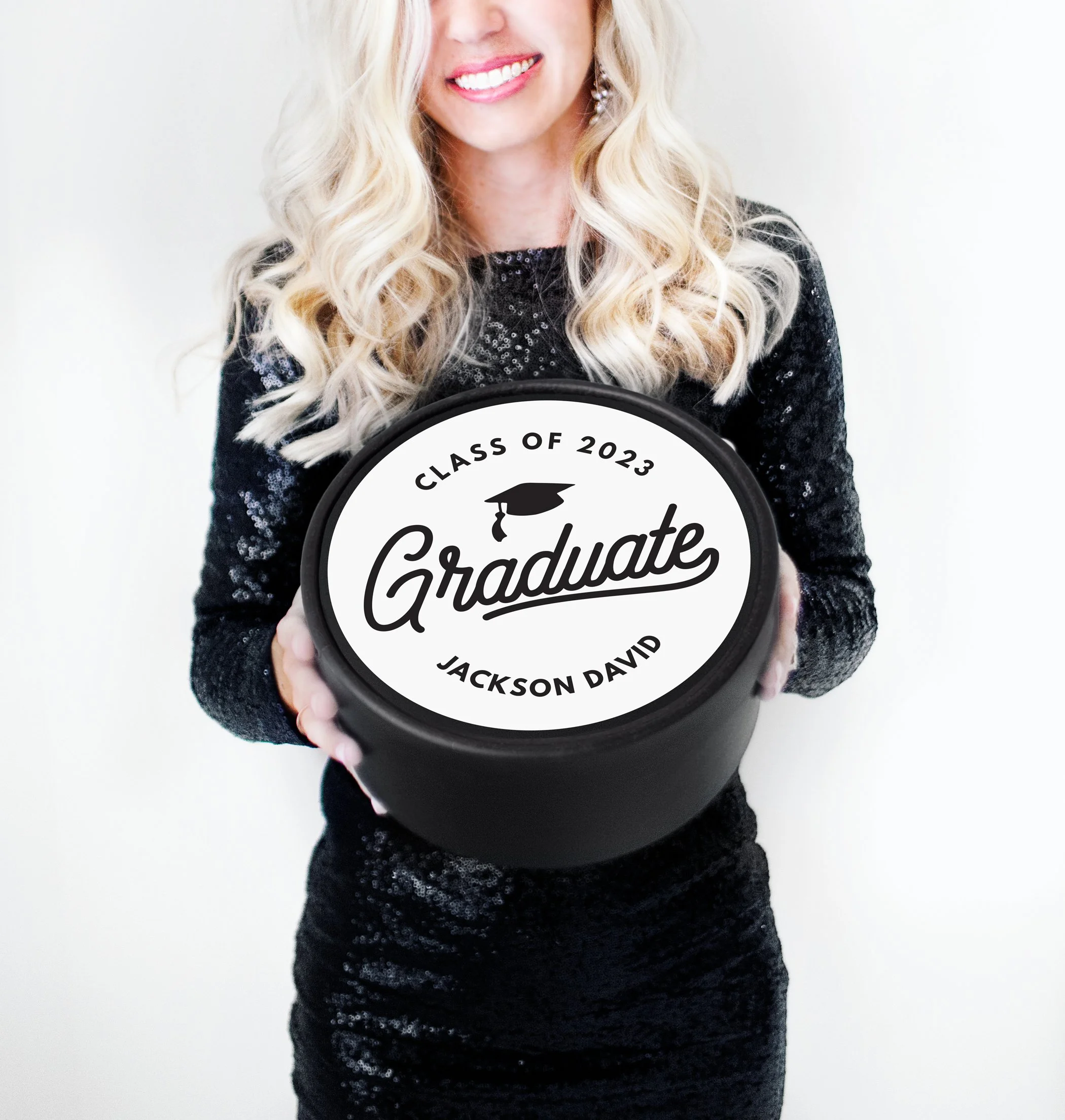 Graduation Custom Gift Box — White Confetti Box