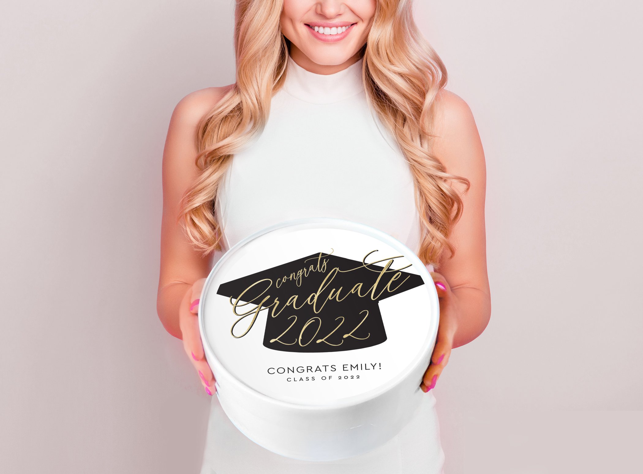 Graduation Custom Gift Box — White Confetti Box