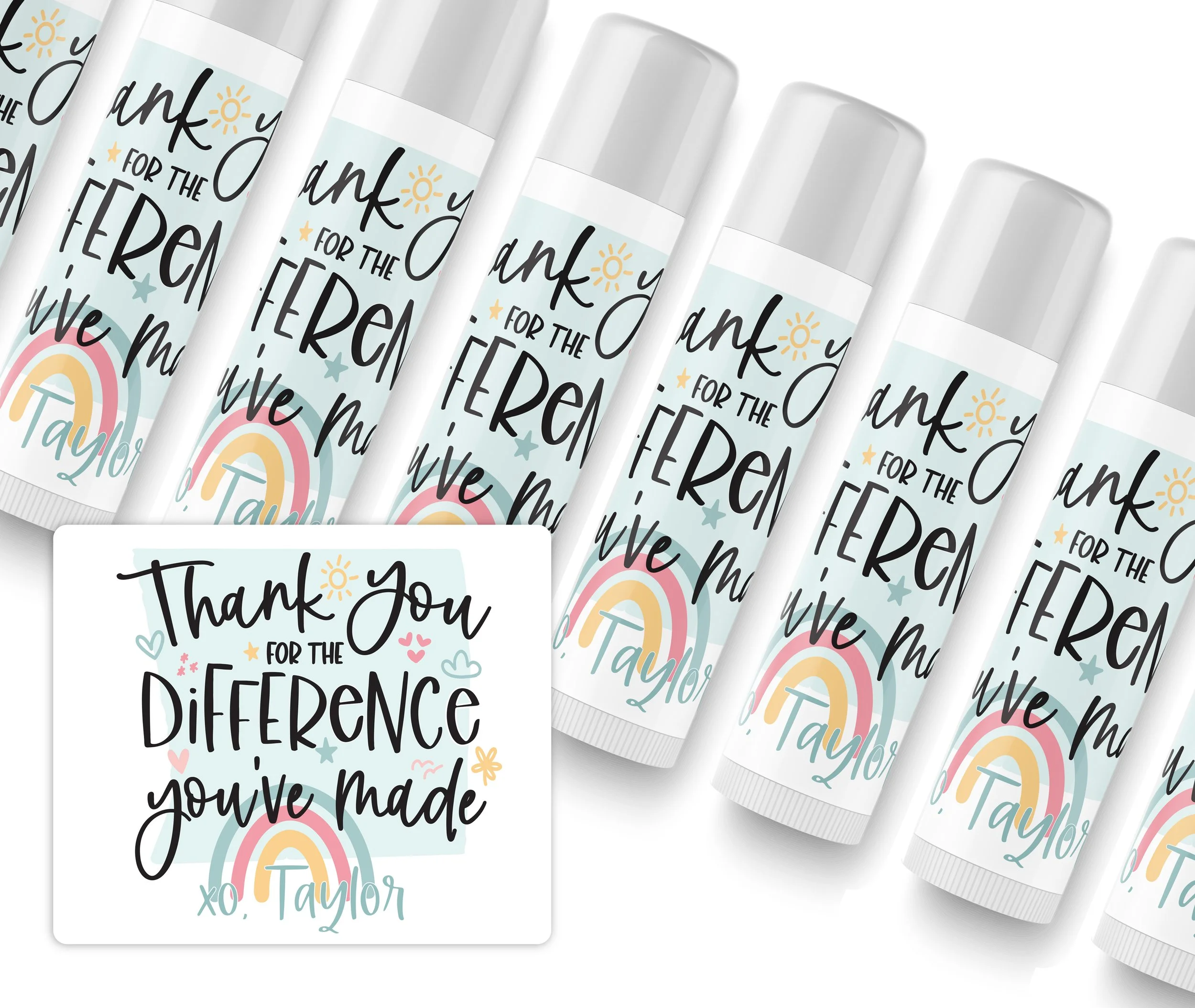 SET OF 10- Thank You Lip Balms — White Confetti Box