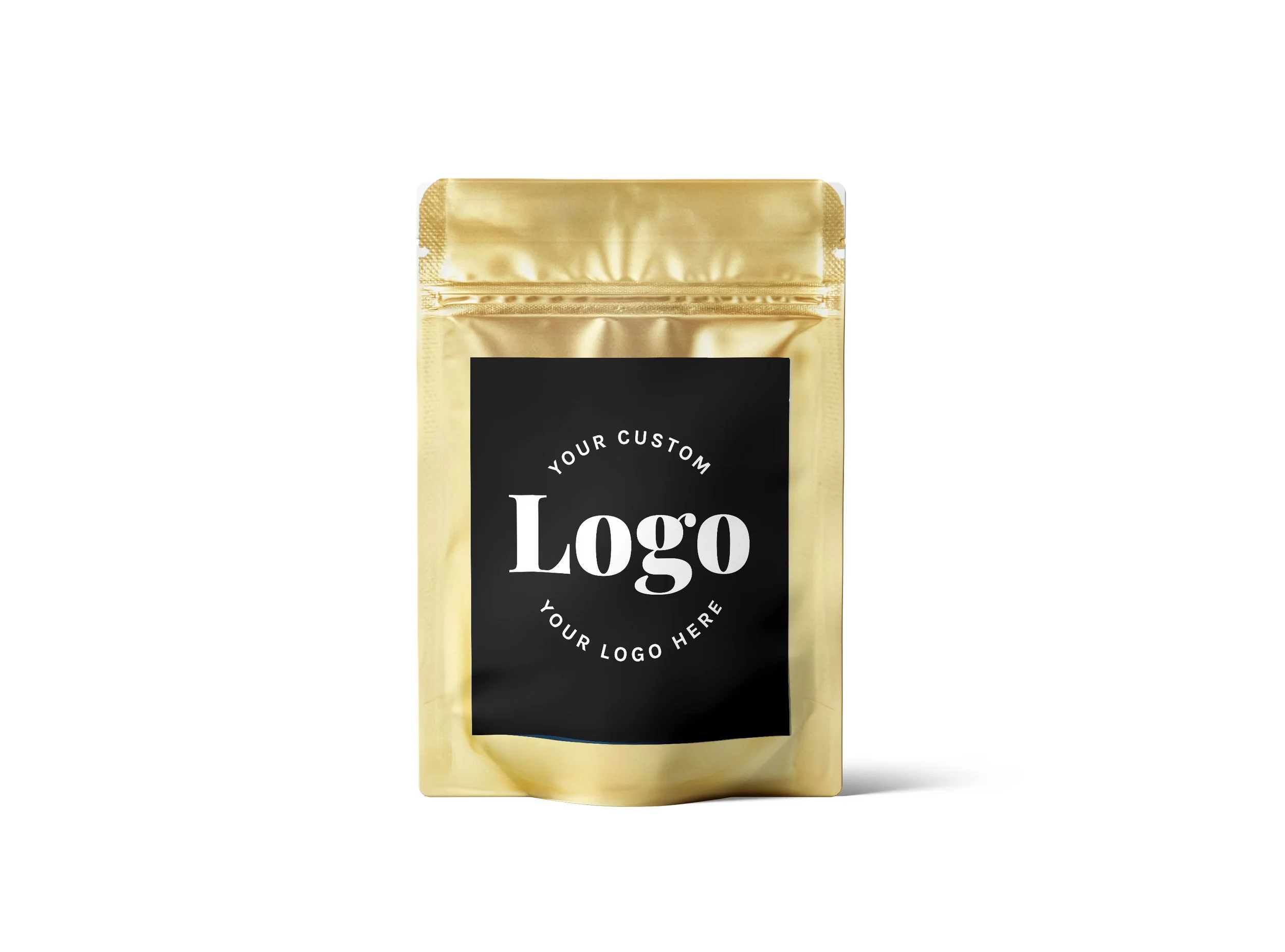 Logo Zipper Pouch Bags — White Confetti Box