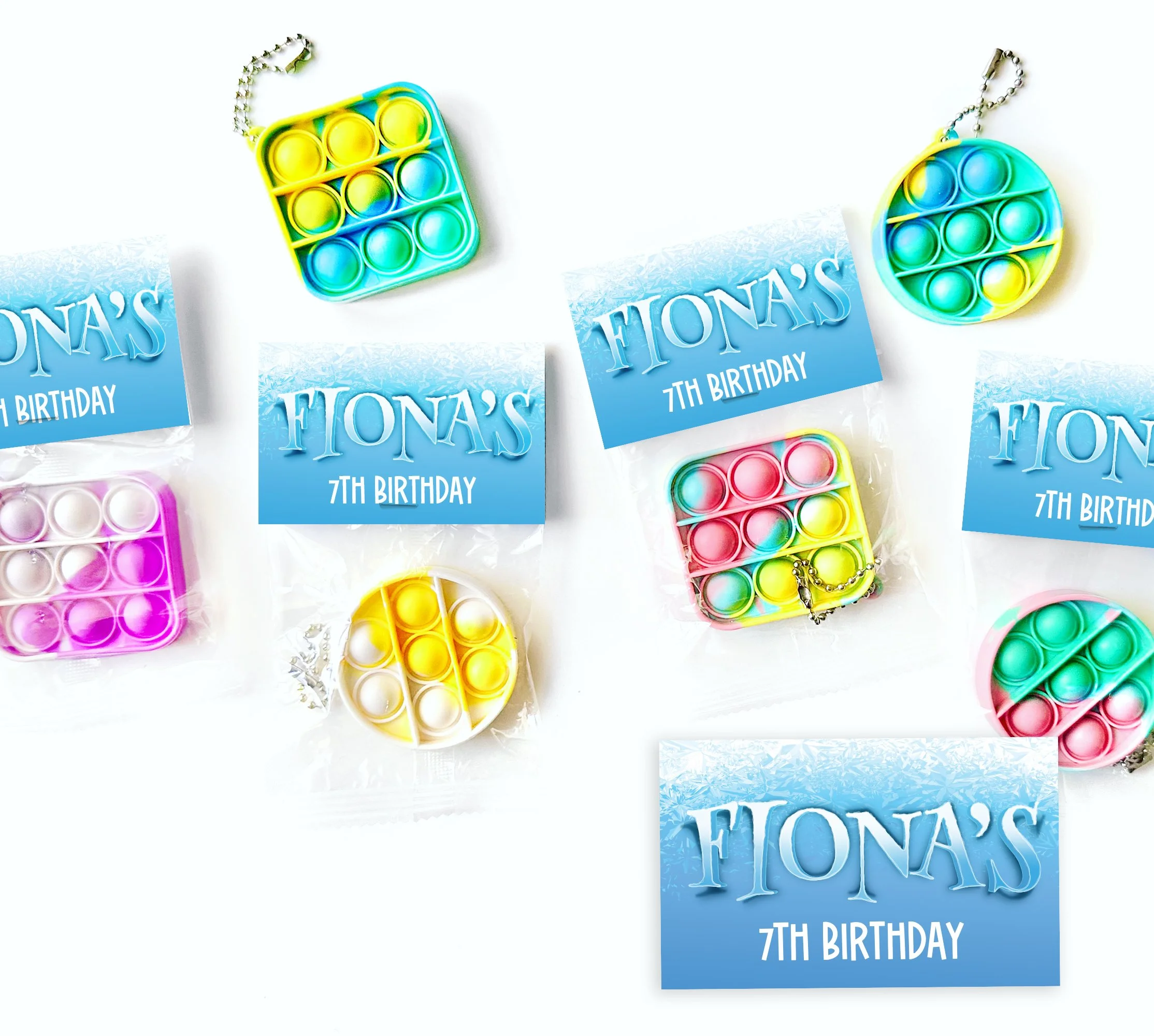 Mermaid Birthday Pop It Favor SET OF 5 — White Confetti Box