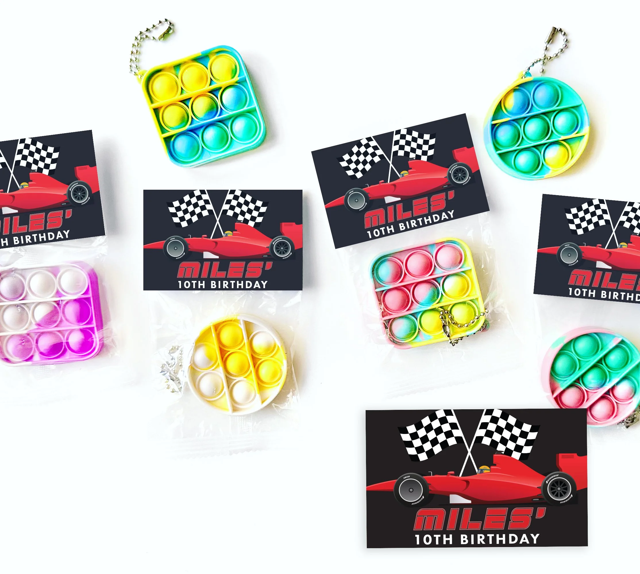 Mermaid Birthday Pop It Favor SET OF 5 — White Confetti Box