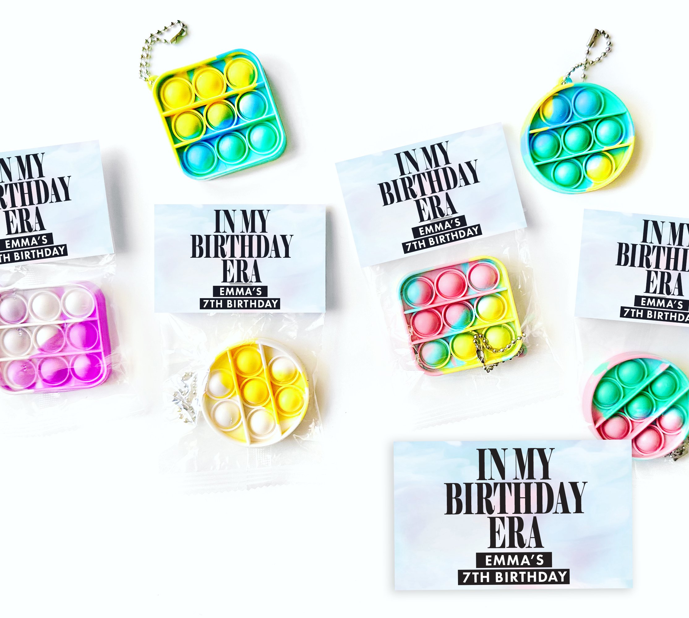 Era's Tour Birthday Party Pop-Its Favors — White Confetti Box