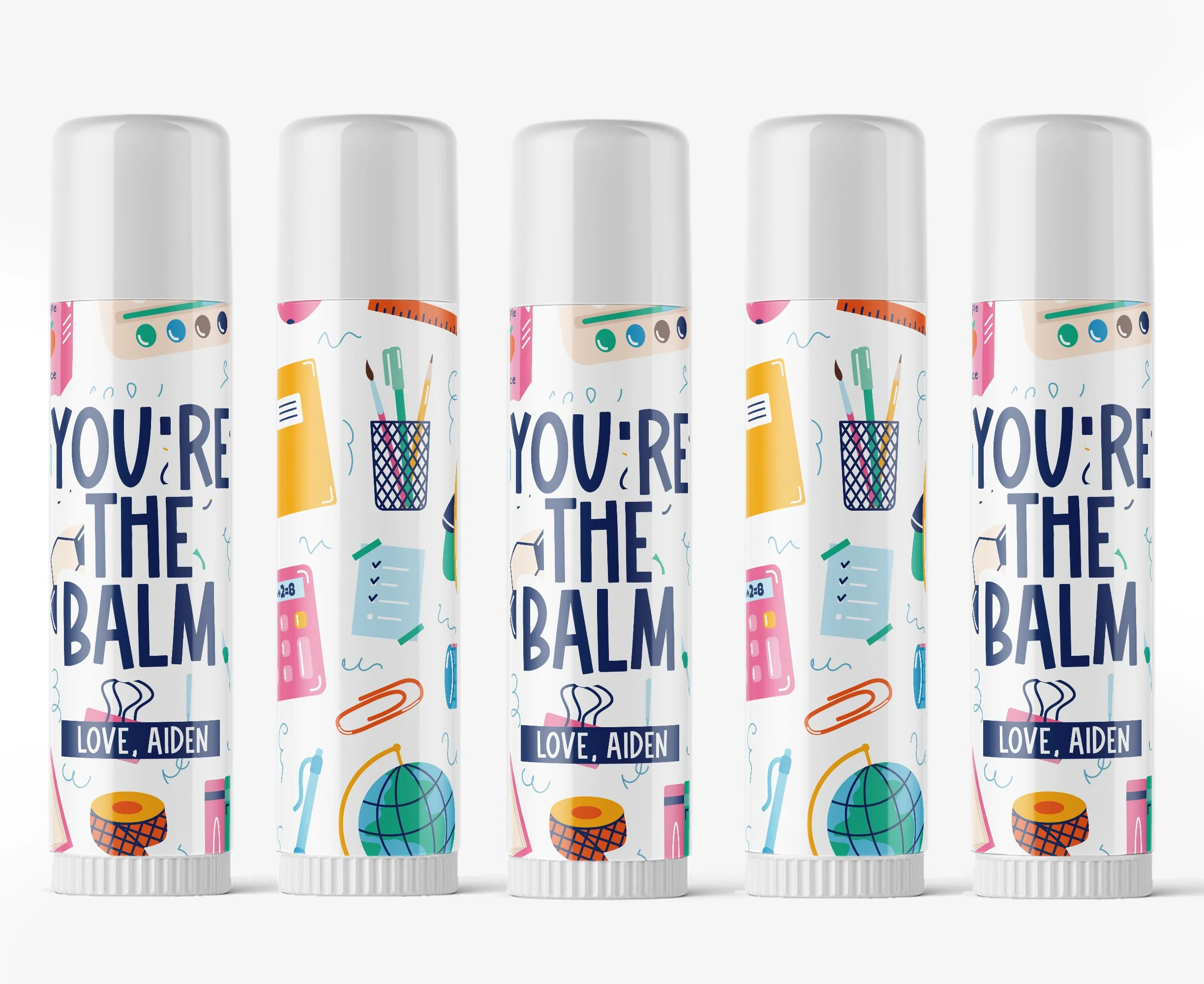 SET OF 10- Thank You Lip Balms — White Confetti Box