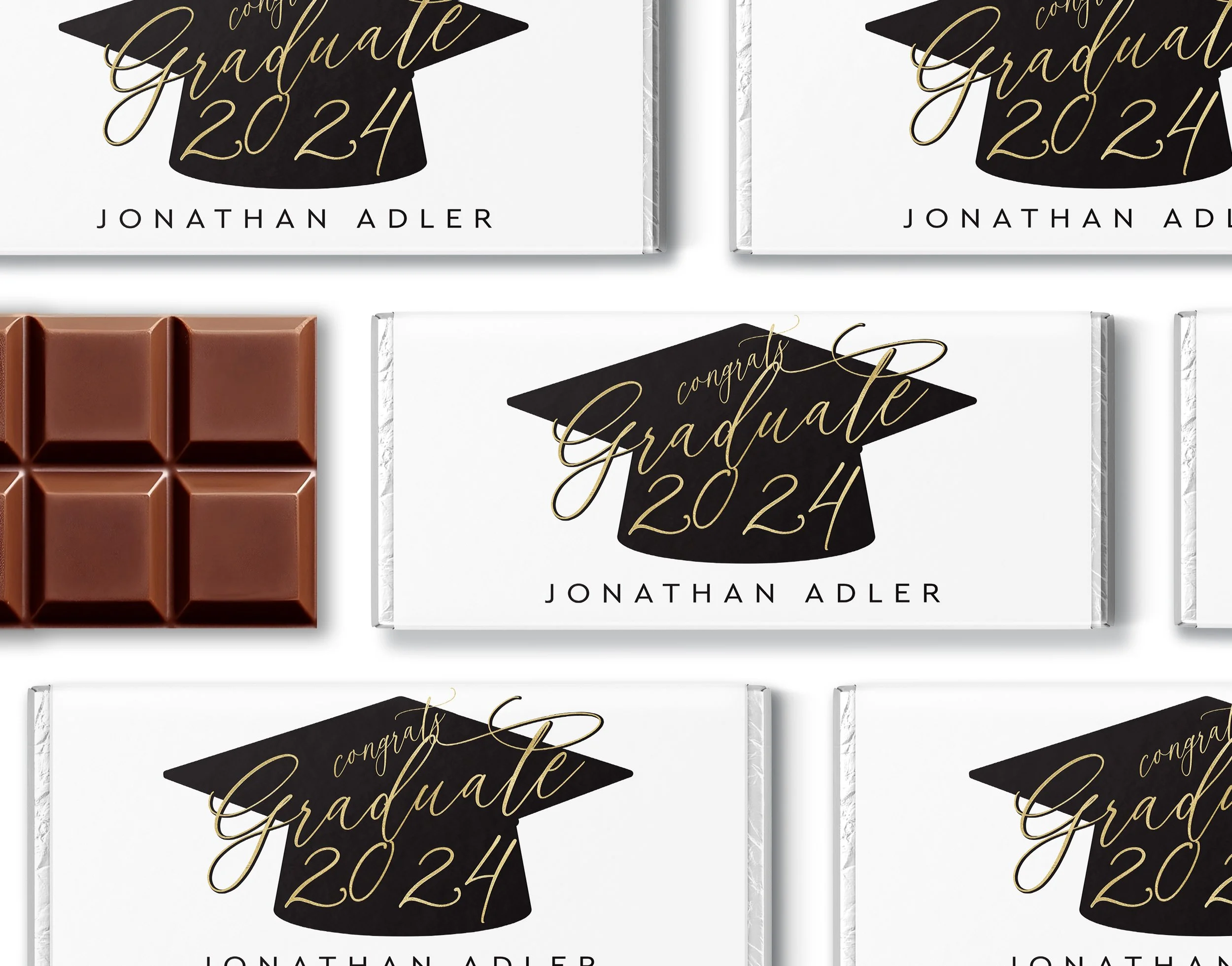 In My Graduation Era Candy Bar WRAPPERS ONLY — White Confetti Box