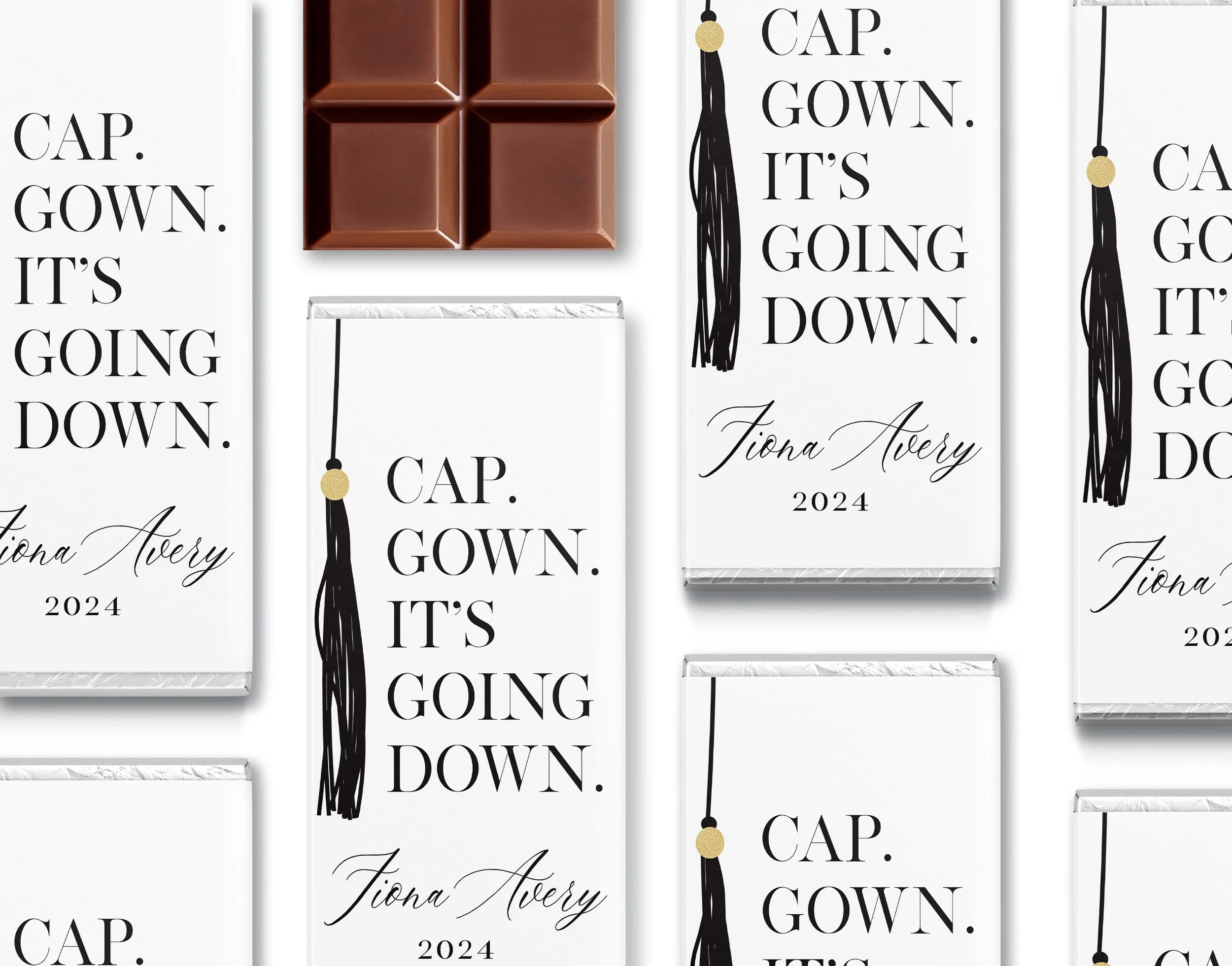 In My Graduation Era Candy Bar WRAPPERS ONLY — White Confetti Box