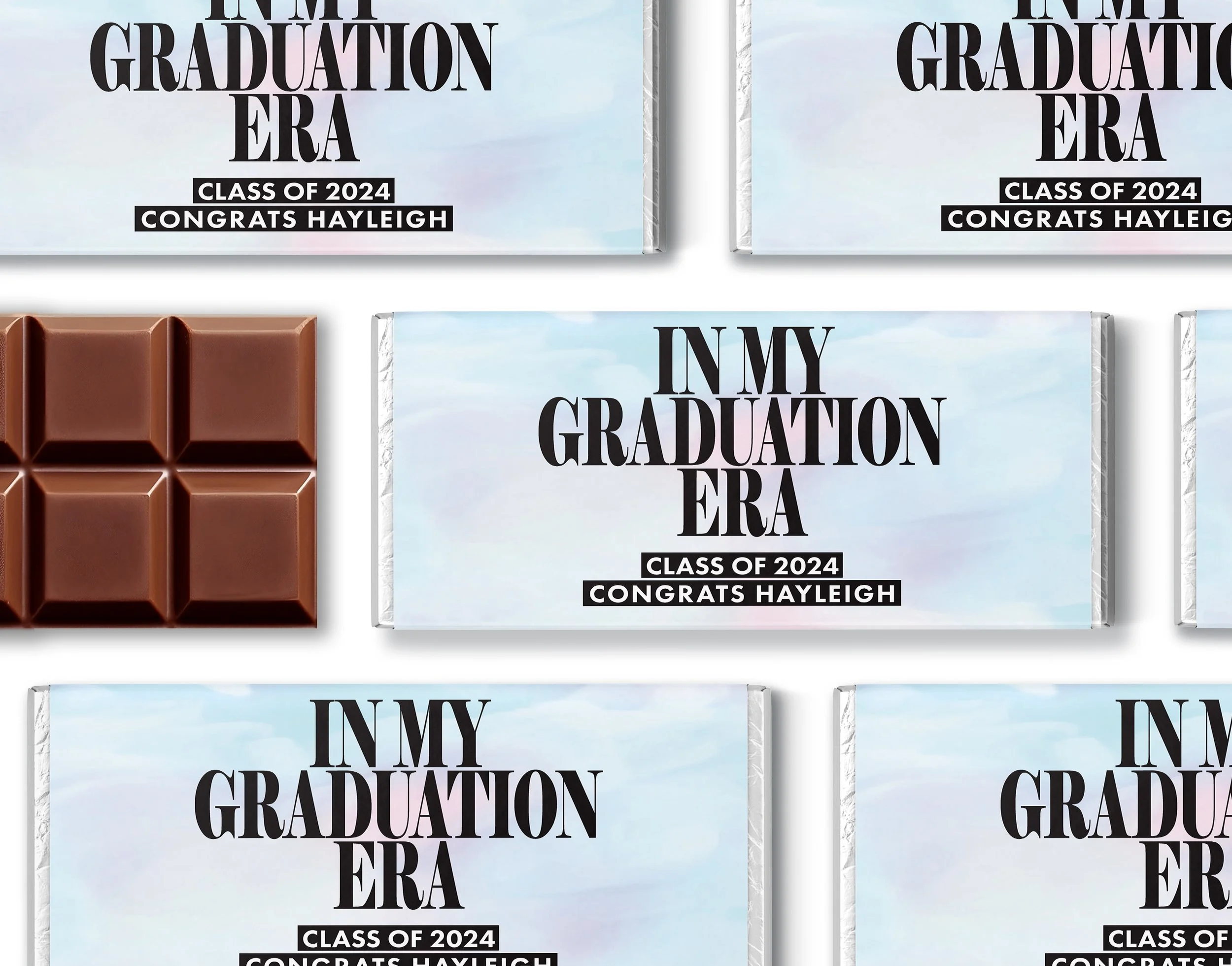 In My Graduation Era Candy Bar WRAPPERS ONLY — White Confetti Box