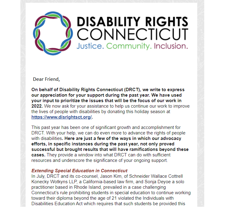 DONATE - Disability Rights Connecticut, Inc. — Disability Rights ...