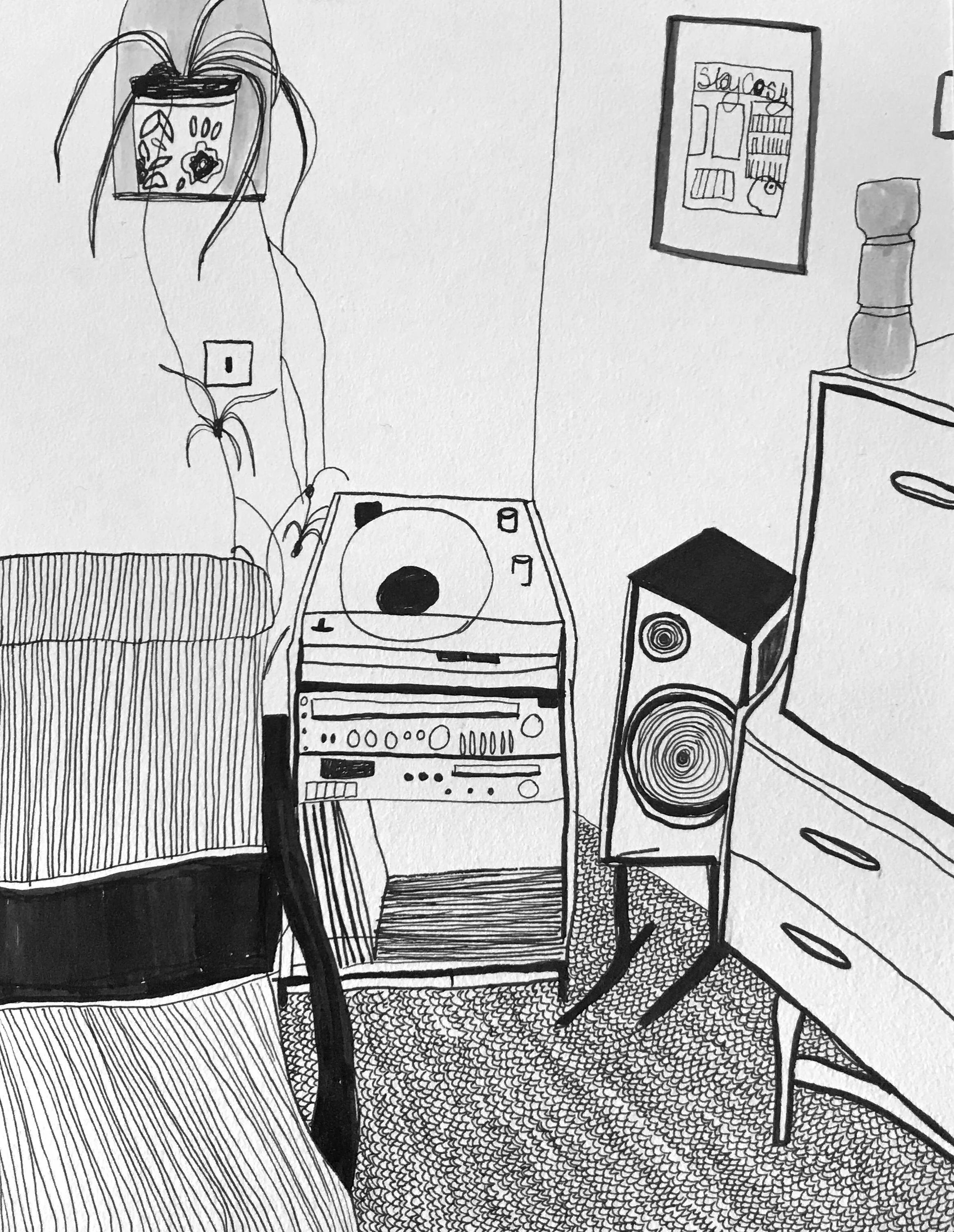 Record Player Drawing Tumblr