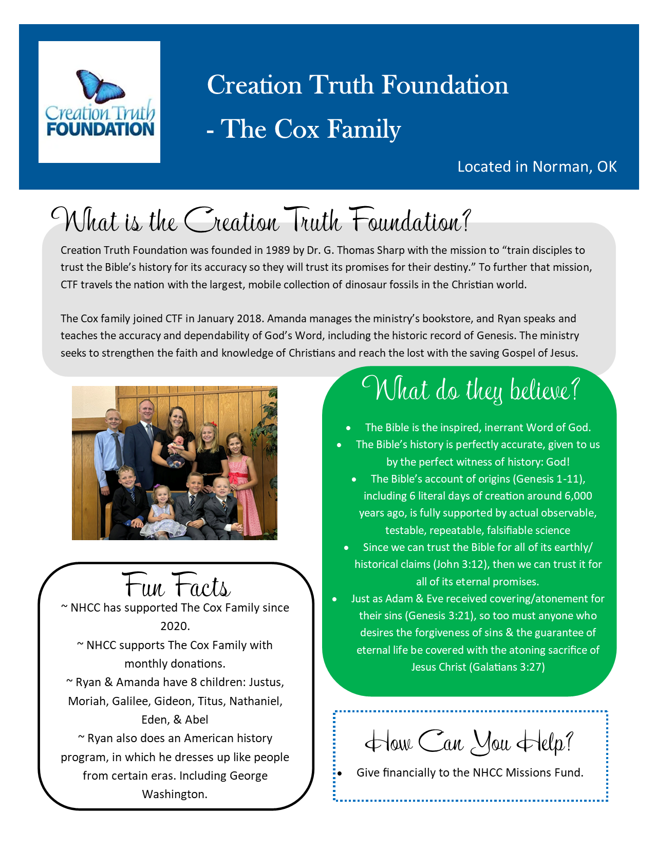Creation Truth Foundation — New Hope Christian Church