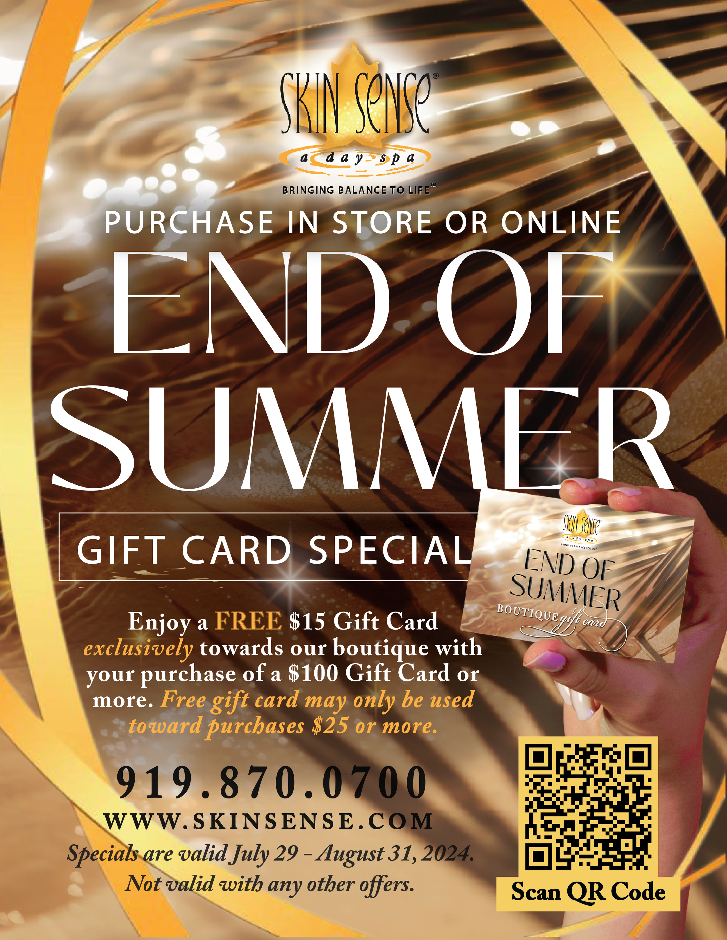 End of Summer Gift Card Special — Skin Sense
