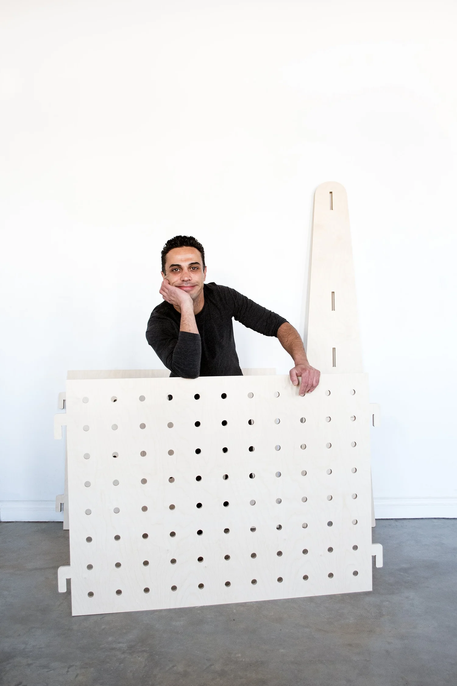 Floor Standing Wooden Pegboard Display — Klo Lab I CNC Fabrication & Design
