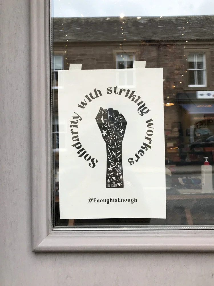 solidarity with striking workers poster — Louise McLaren