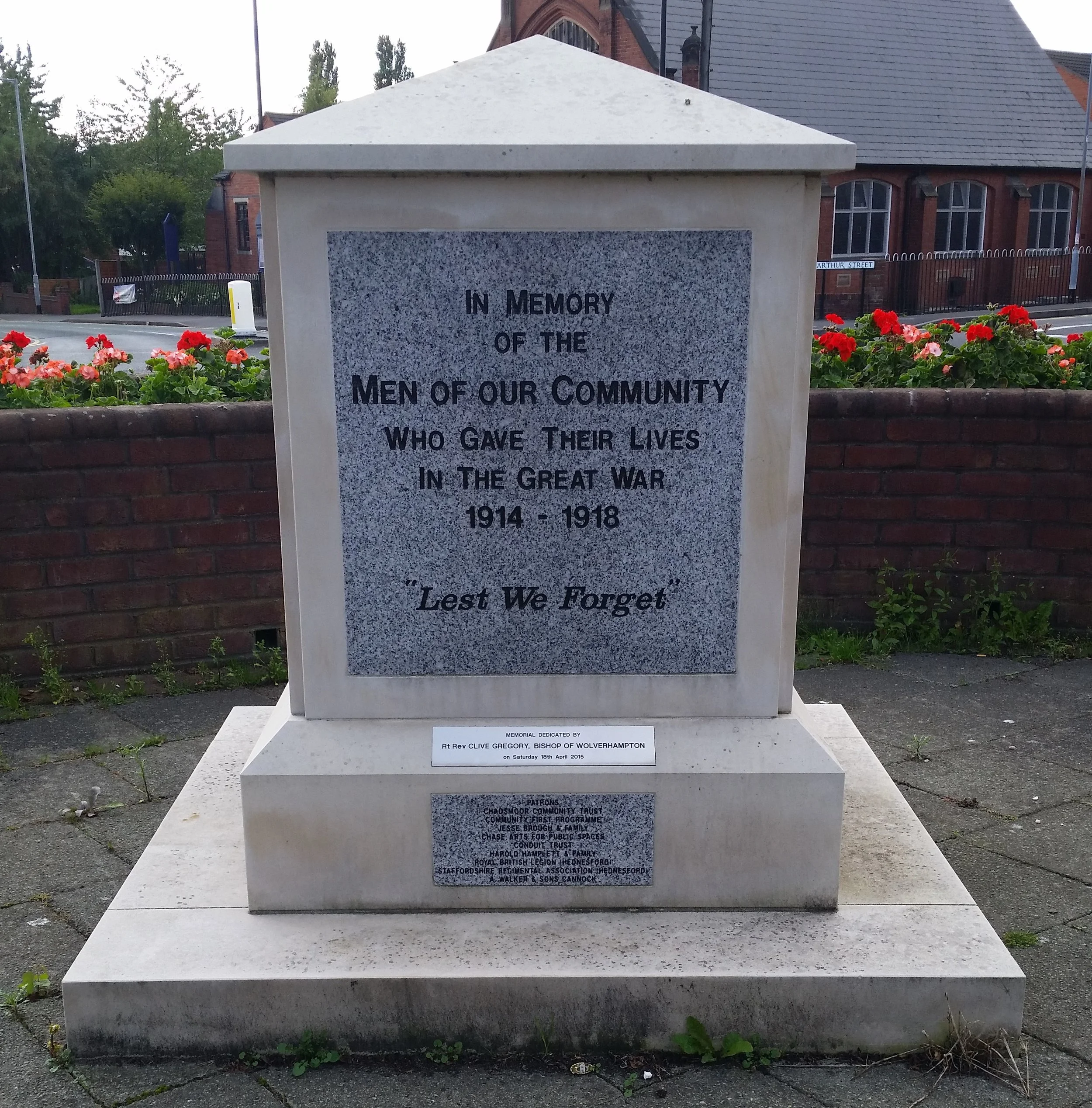 Chadsmoor War Memorial — Burntwood Family History Group