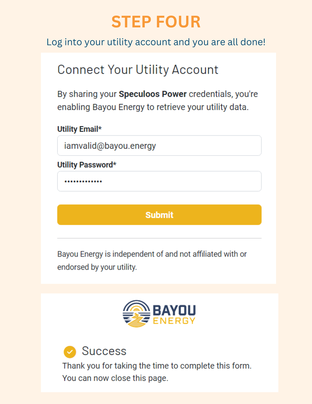 Bayou Energy - Grant Sunwealth Viewing Access to Your Monthly Electric Bill — Sunwealth®