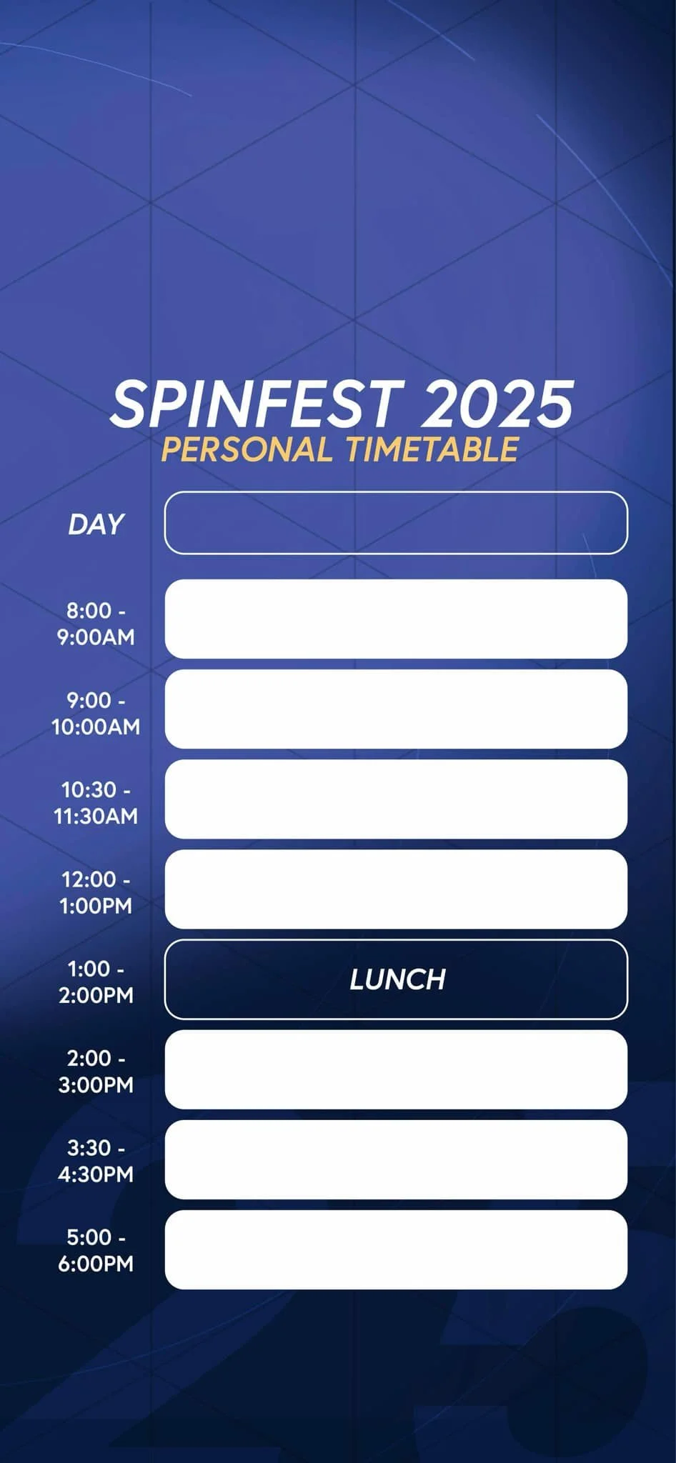 Timetable — Spin Circus