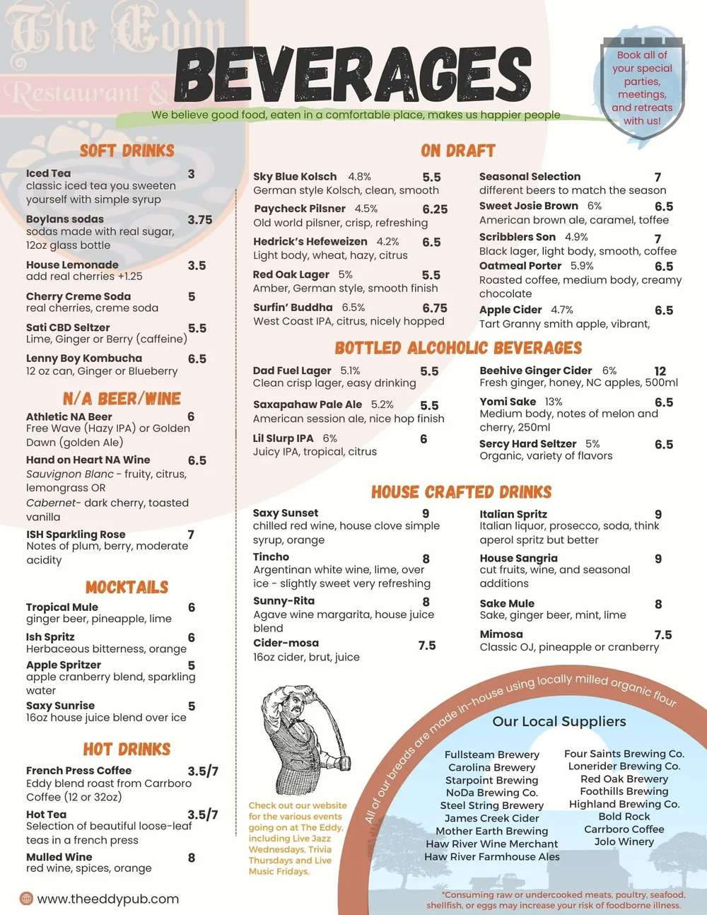 Dinner Menu — The Eddy Pub