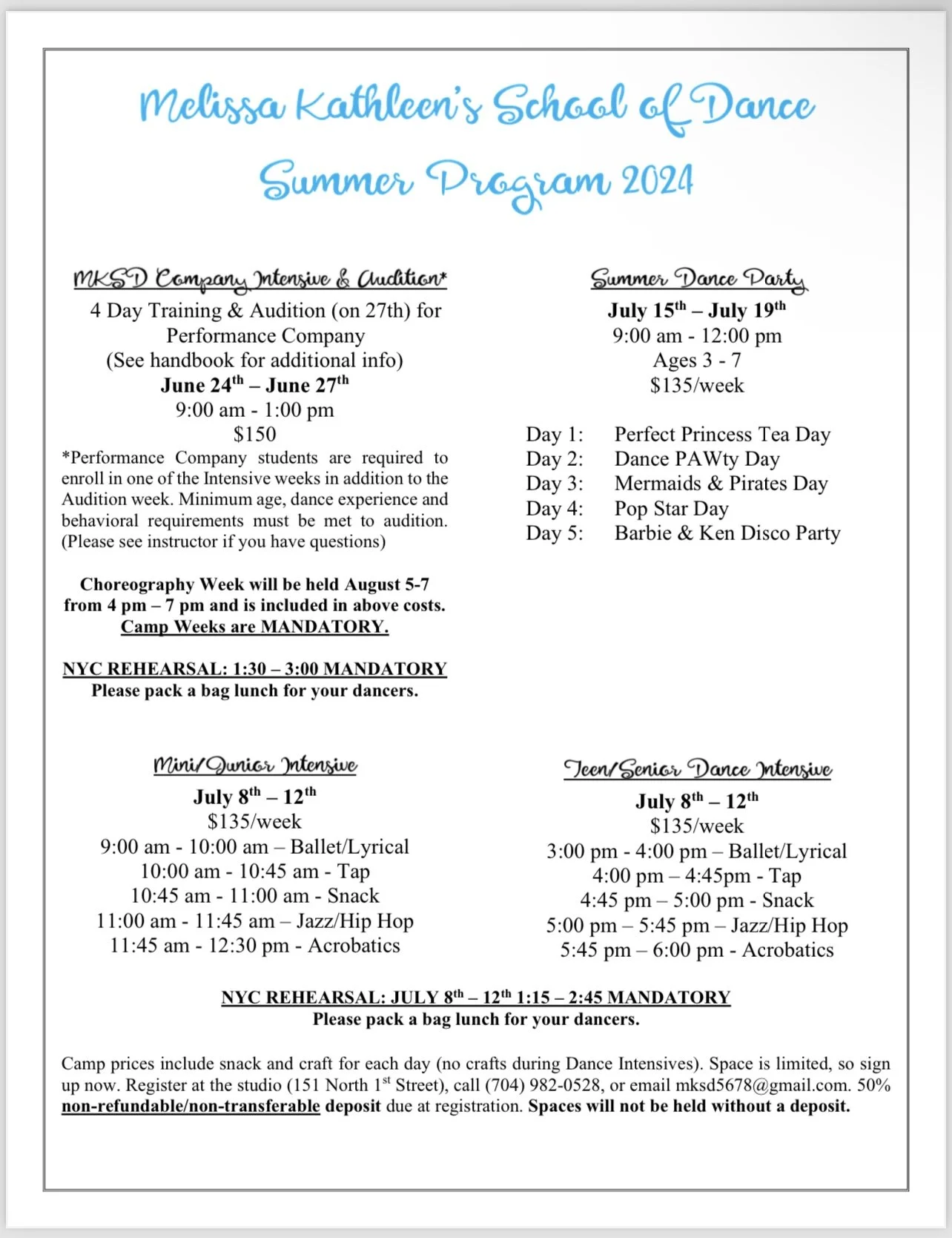 Summer Camp — Melissa Kathleen's School of Dance
