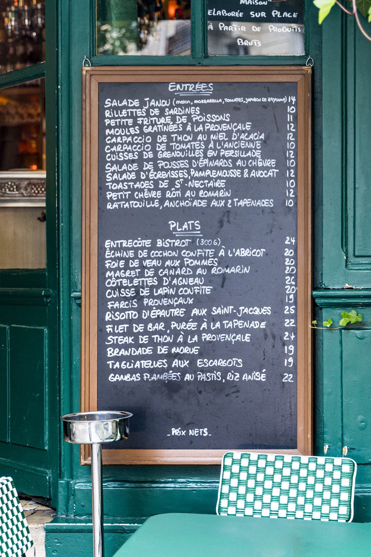 FRENCH CHALKBOARD MENUS AND SIGNS — Parisian Moments