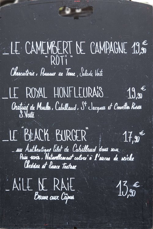 French Cafe Drinks Menu