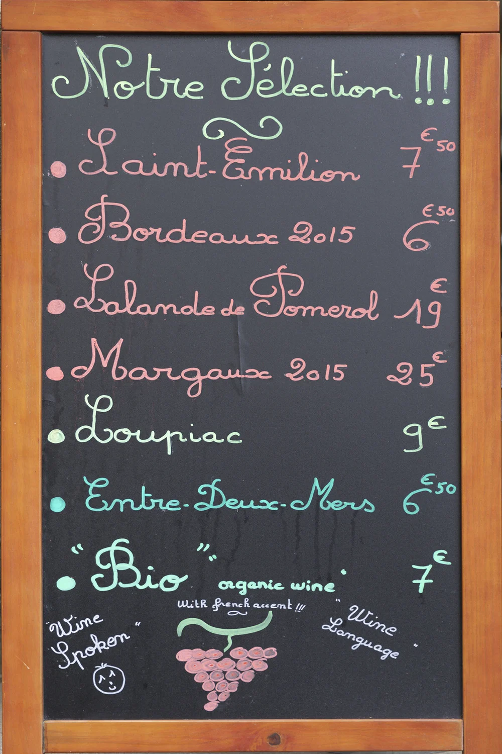 French Cafe Chalkboard Menu