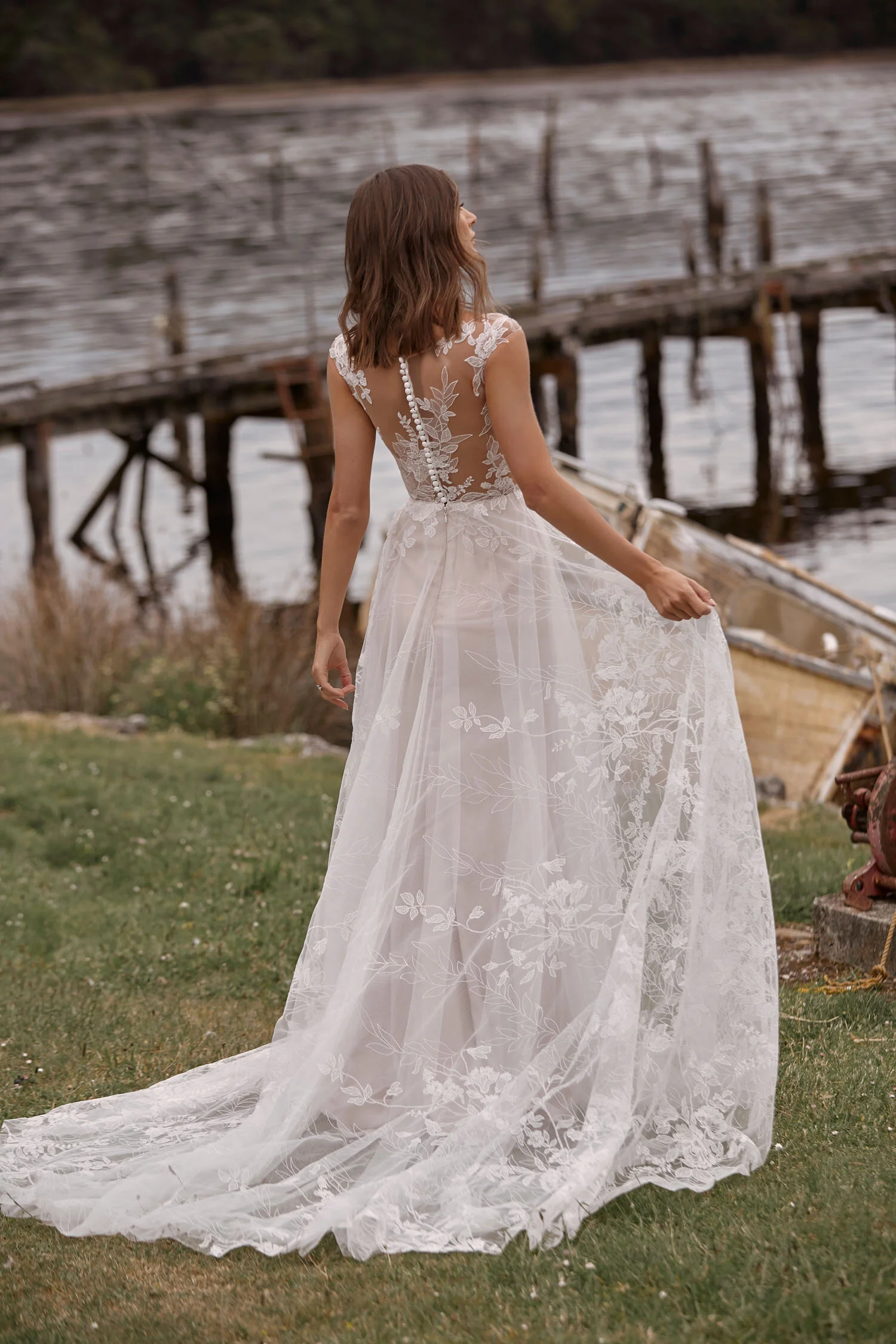 Lace Wedding Dress With Straps Back